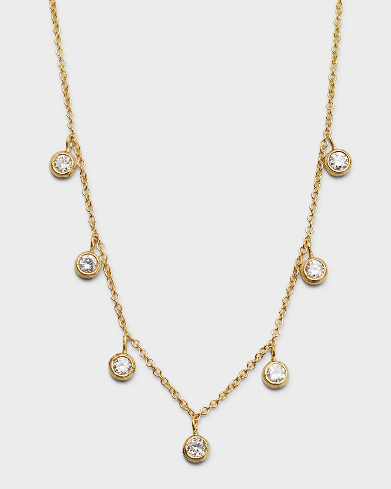 Jennifer Meyer Mini 7-Bezel Dangle Necklace | Neiman Marcus