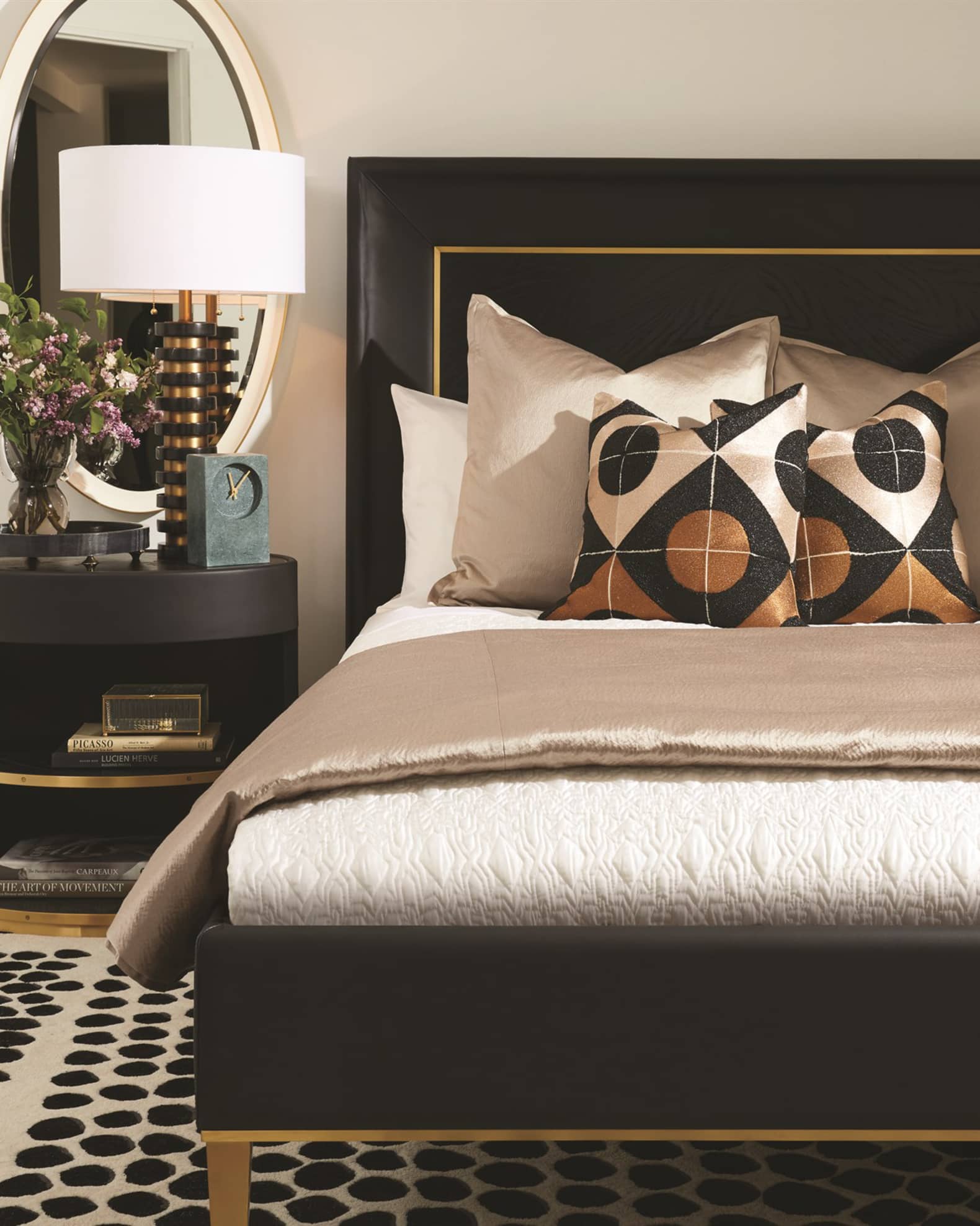 Ellipse Leather King Bed and Matching Items | Neiman Marcus