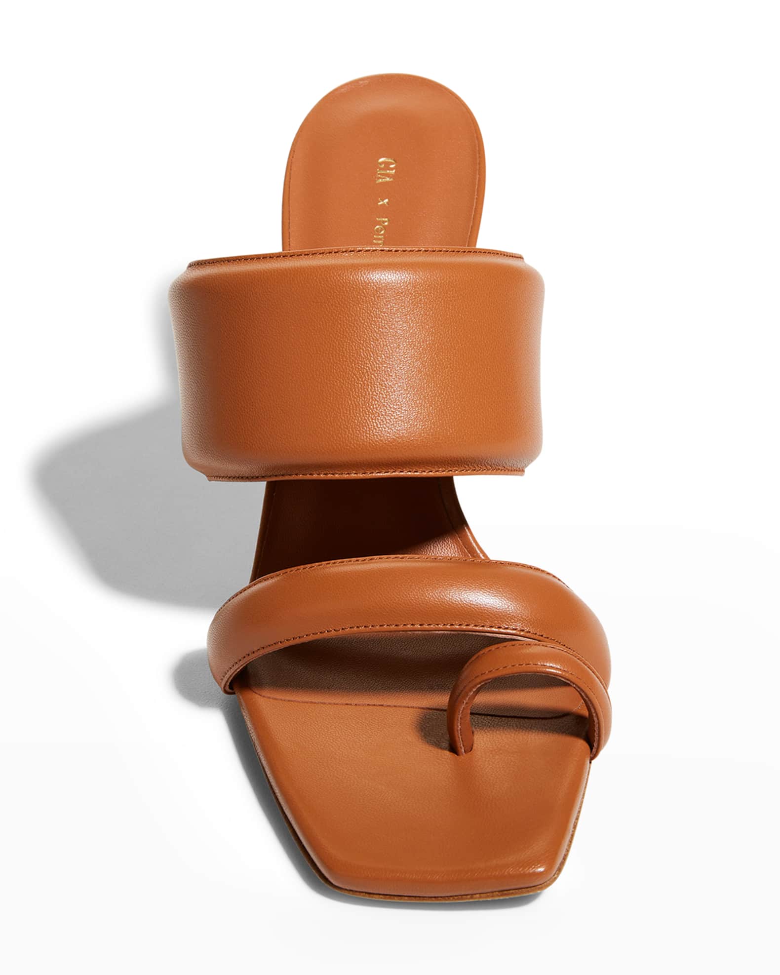 GIA x Pernille 80mm Lambskin Toe-Ring Slide High-Heel Sandals | Neiman ...