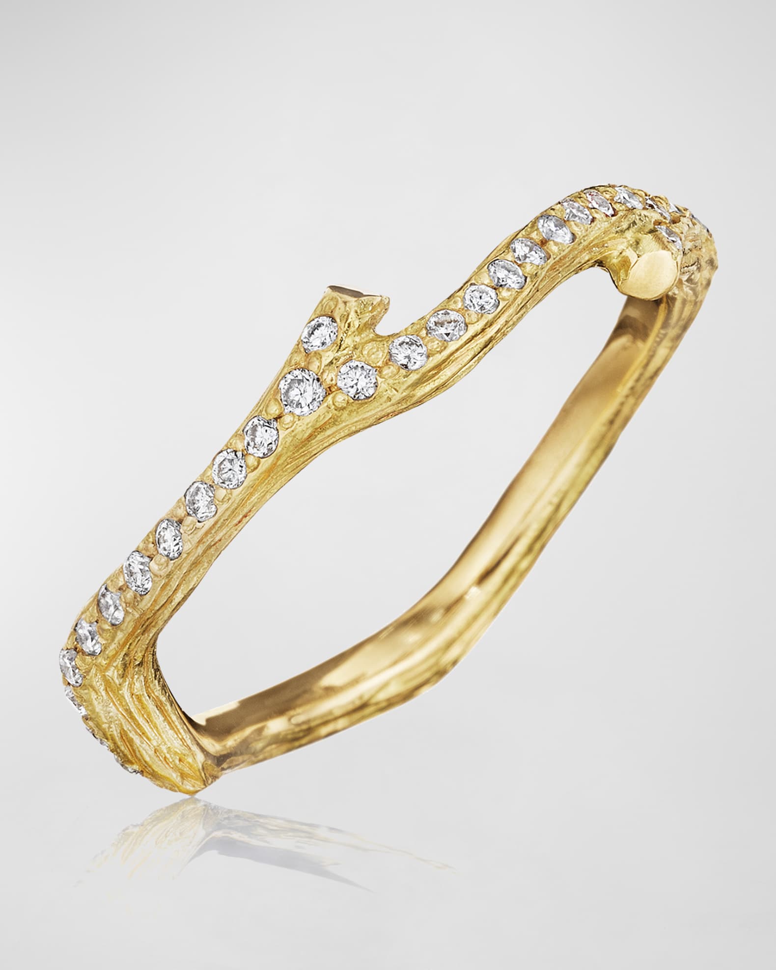 Mimi So 18K Yellow Gold Wonderland Pave Diamond Eternity Band, Size 7 ...
