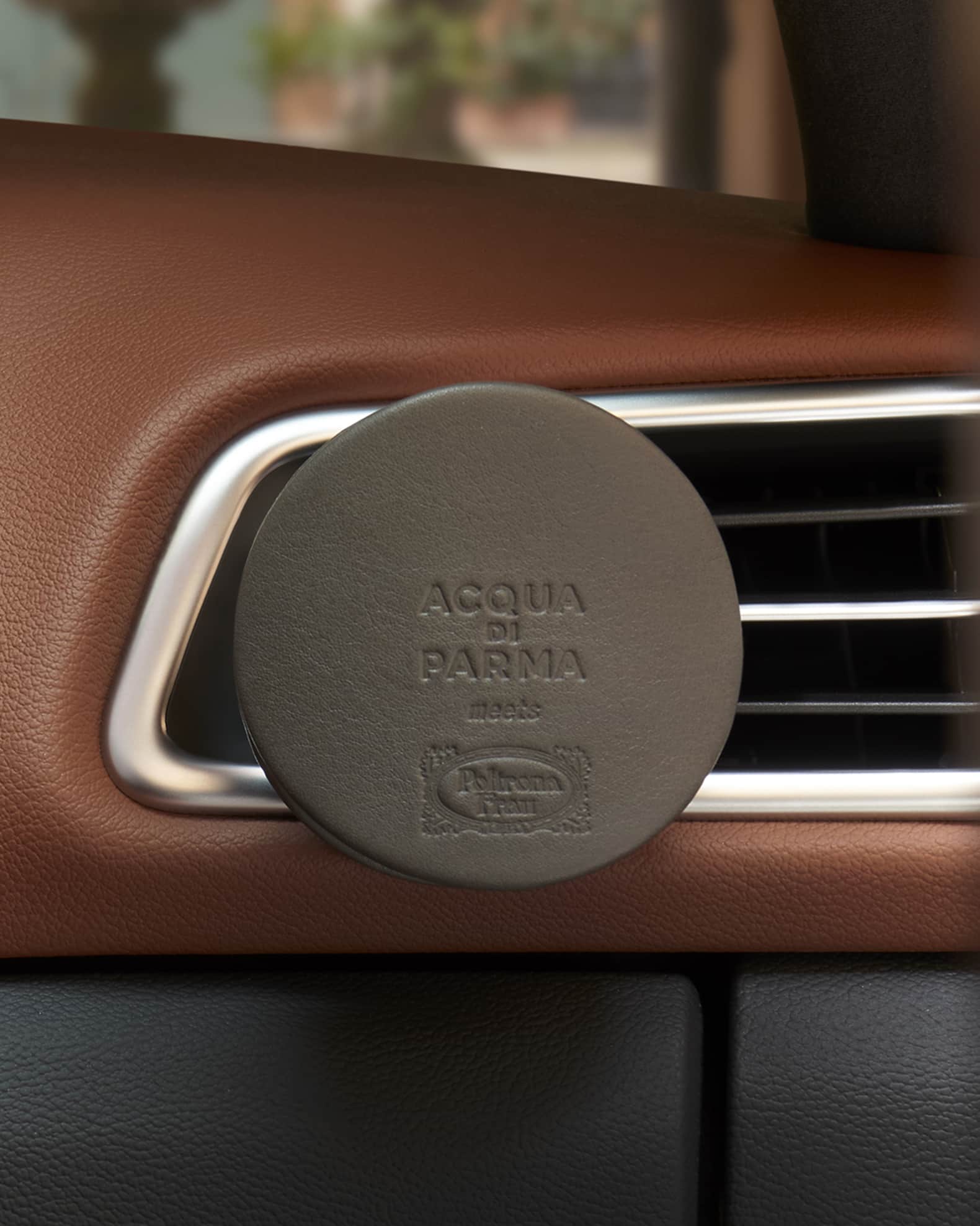 Acqua di Parma Dark Grey Leather Car Diffuser Case | Neiman Marcus