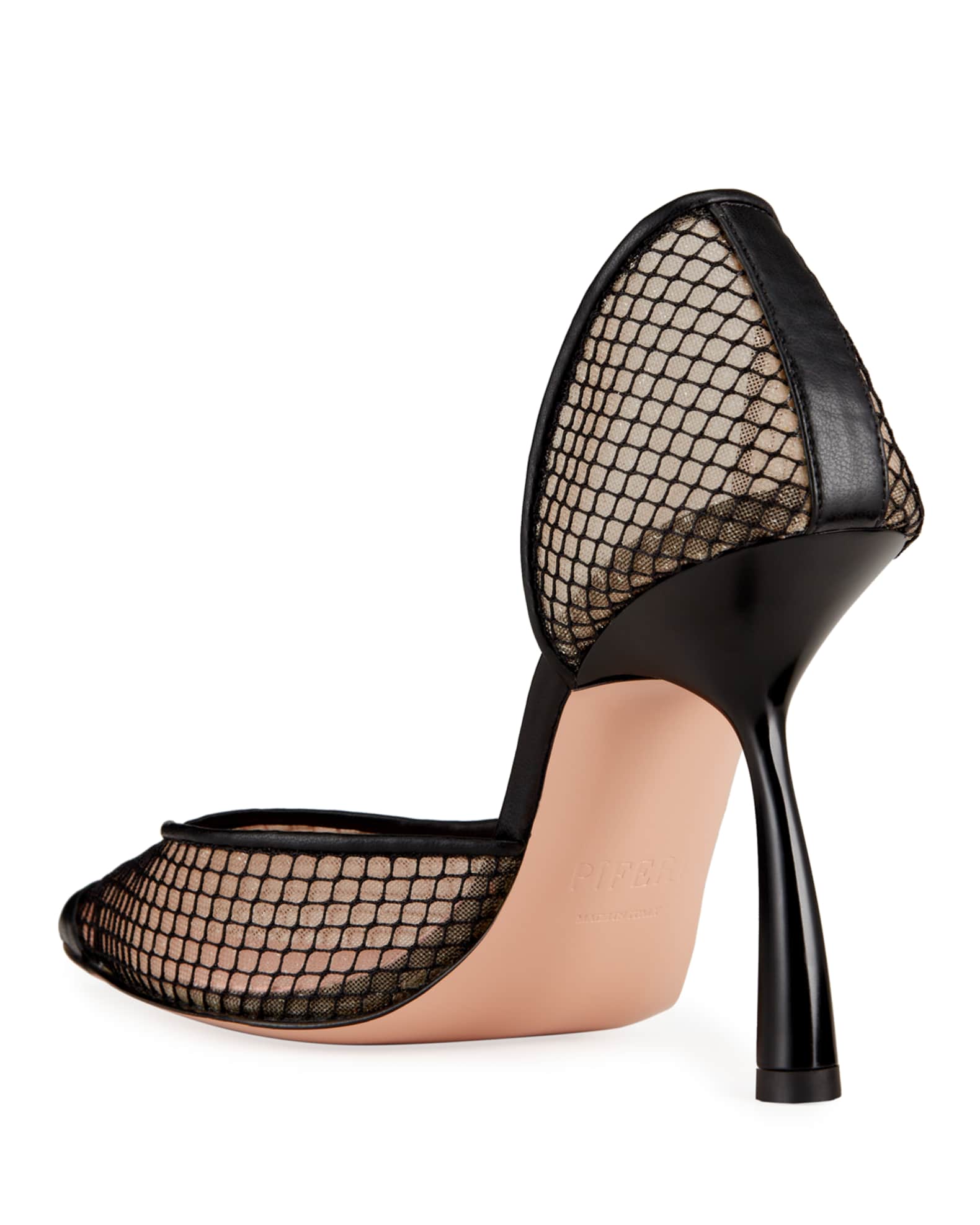 Piferi Ursula Mesh Net d'Orsay High-Heel Pumps | Neiman Marcus