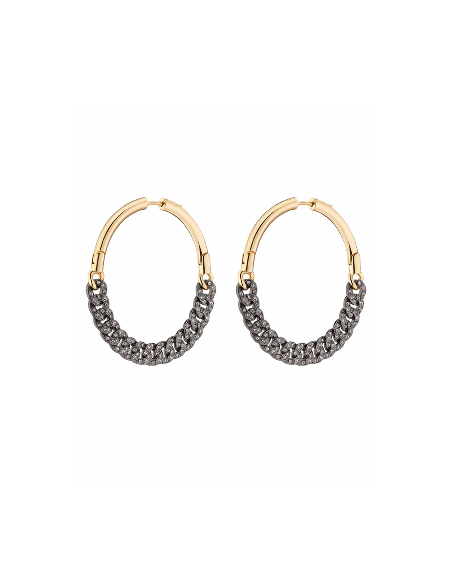 DEMARSON Cristy Pave Chain Hoop Earrings | Neiman Marcus