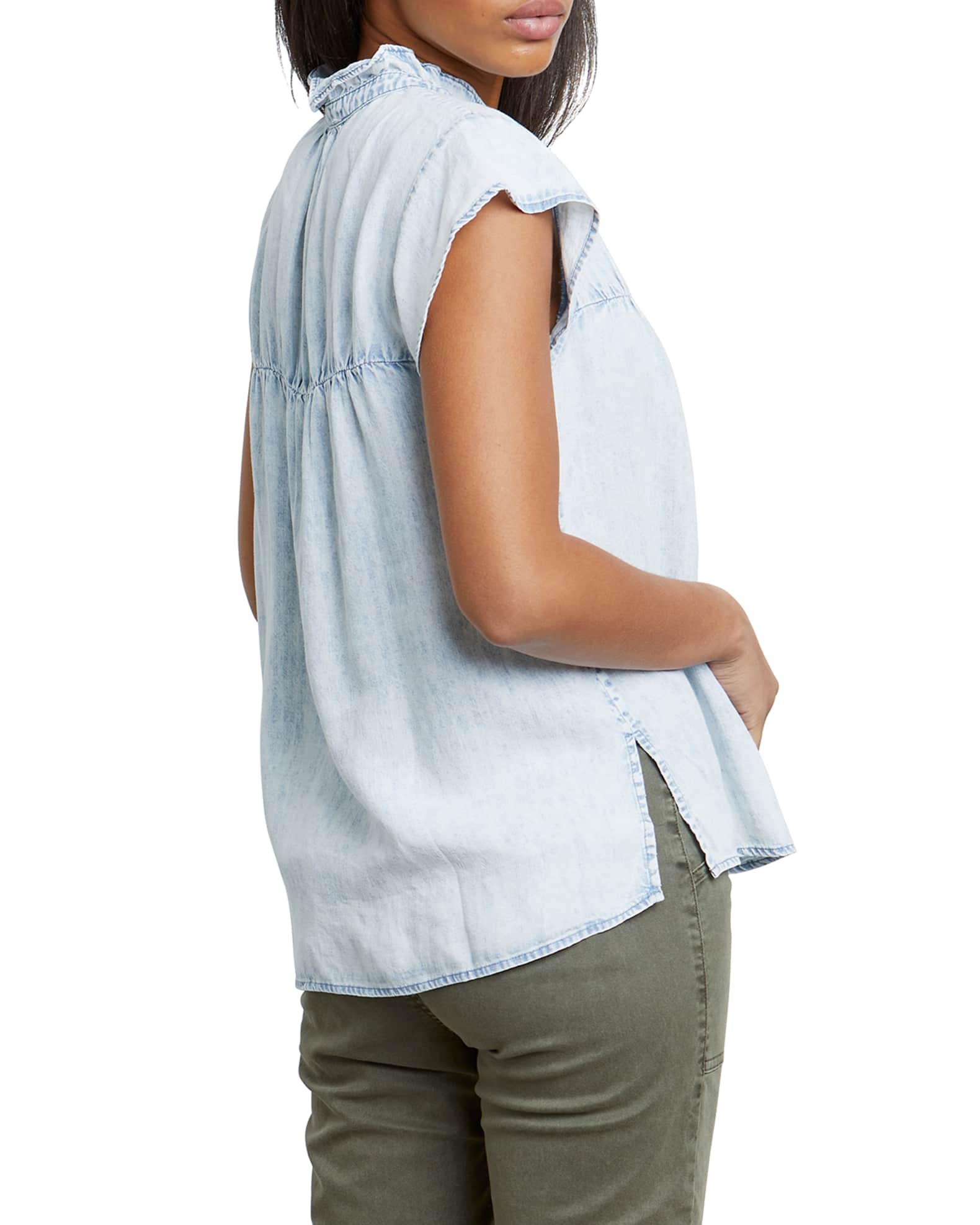 Rails Ruthie Ruffle Denim Shirt | Neiman Marcus