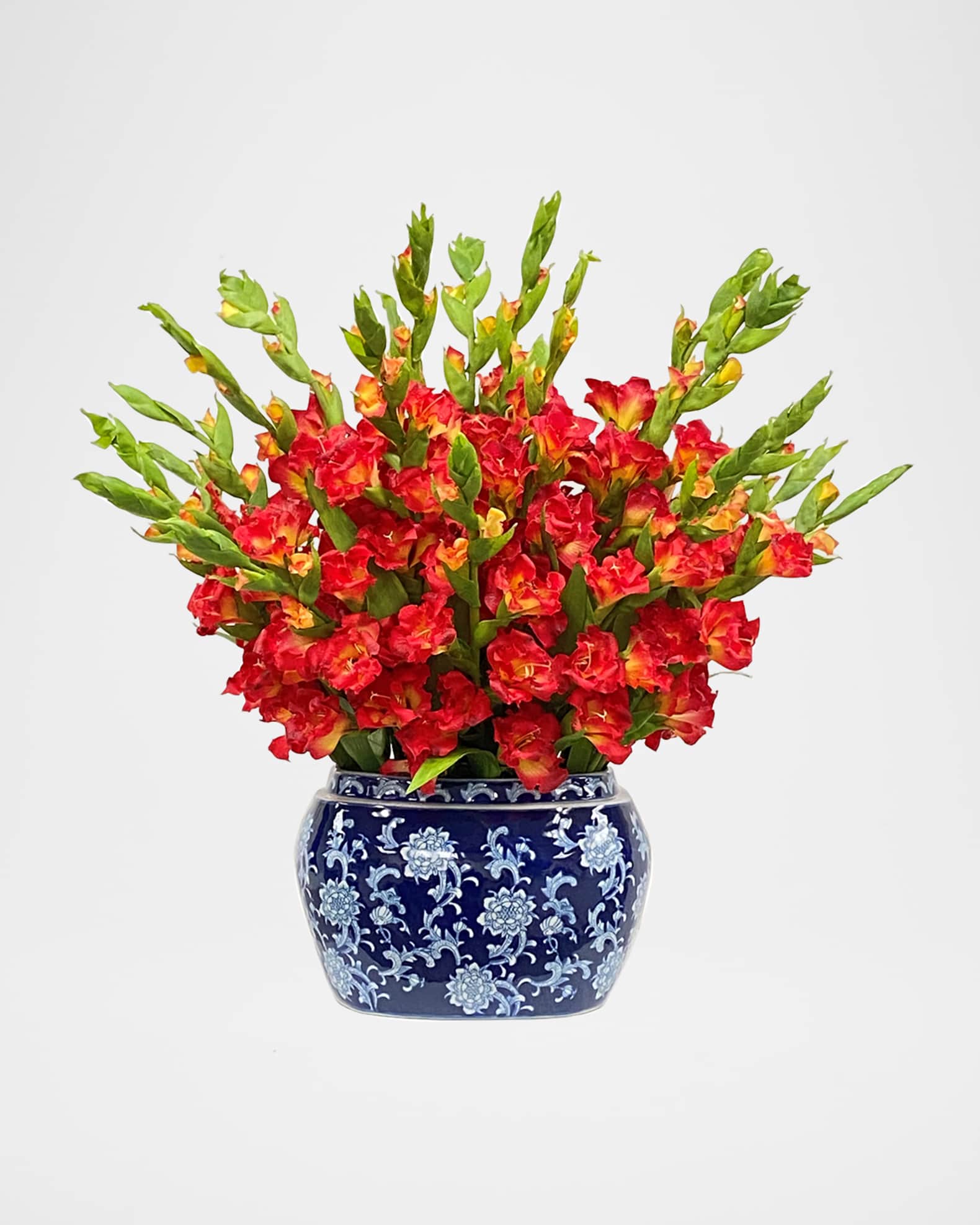Winward Home Gladioulus Faux-Floral Arrangement in Oval Planter ...
