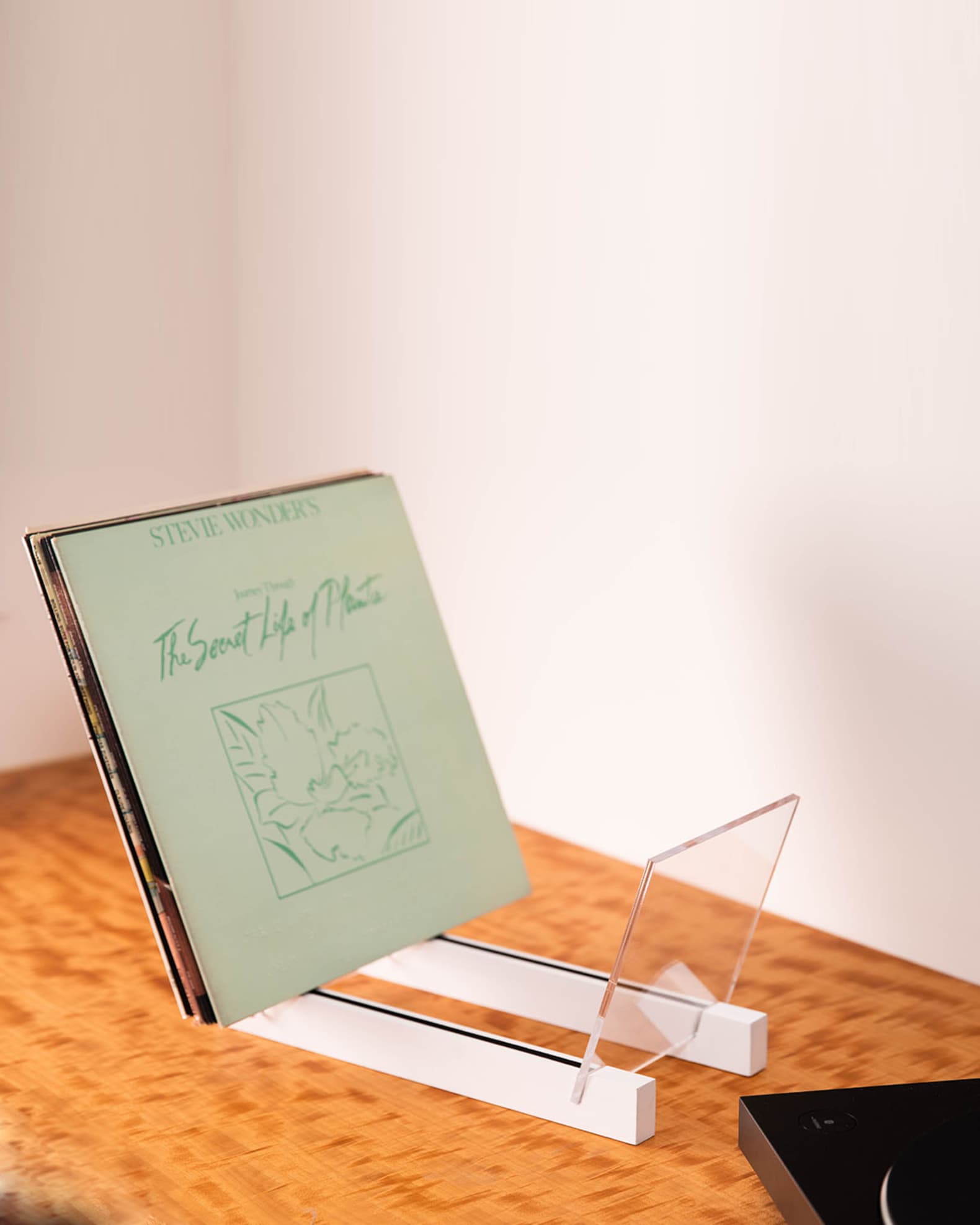 Bey-Berk Acrylic-Wood Vinyl Record Display Case, White | Neiman Marcus