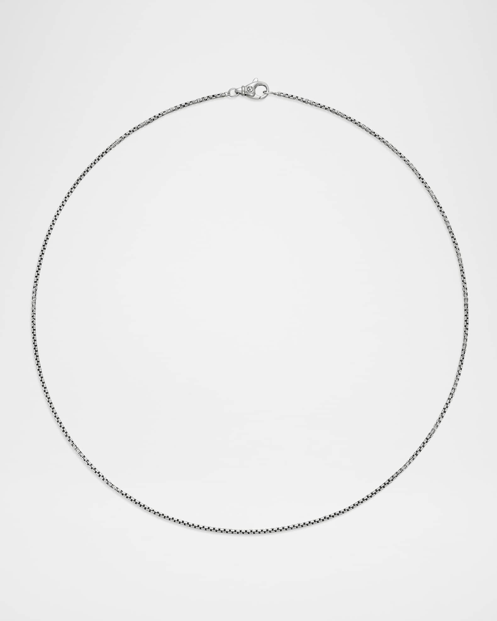 Men's Box Chain Necklace in Silver/1.8mm | Neiman Marcus