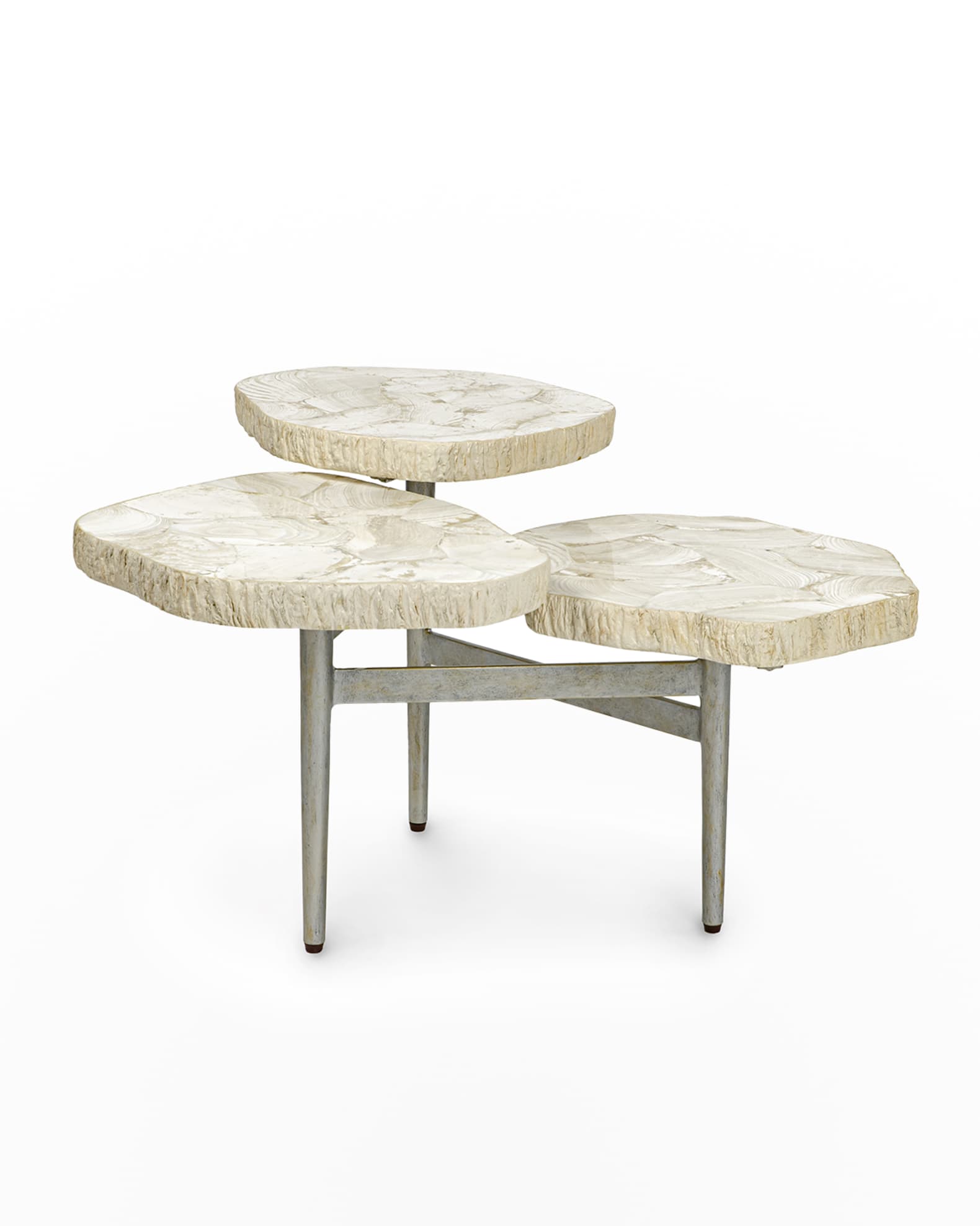 Palecek Fossilized Clam Tri-Level Accent Table | Neiman Marcus