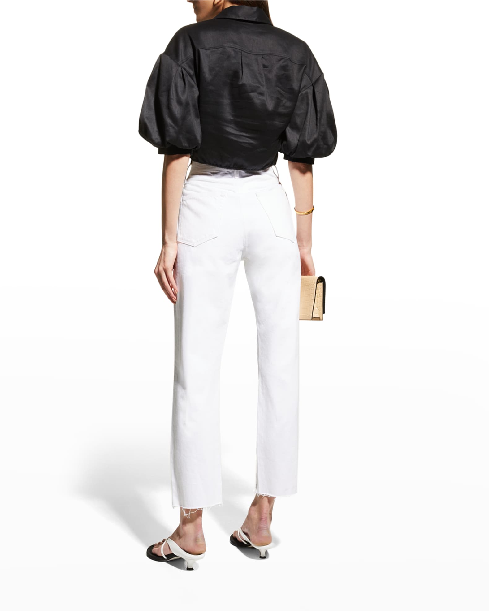 FRAME Le Original Front-Cuff Cropped Jeans | Neiman Marcus
