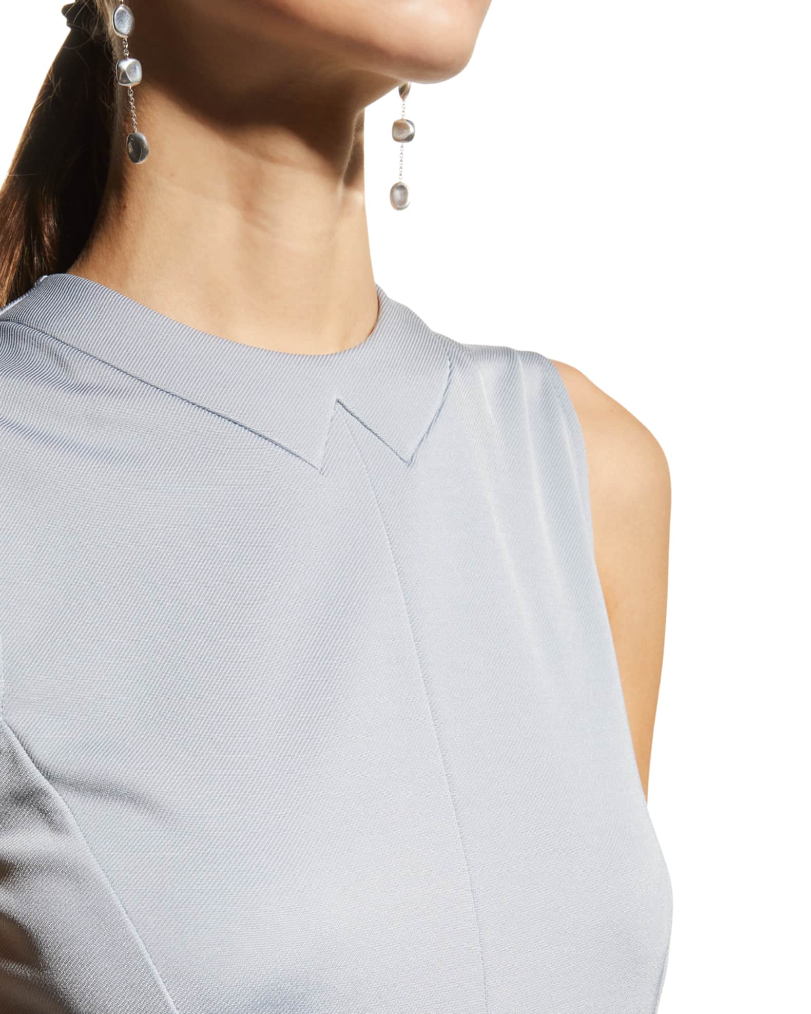 Giorgio Armani Trompe Loeil Collared Fit And Flare Dress Neiman Marcus