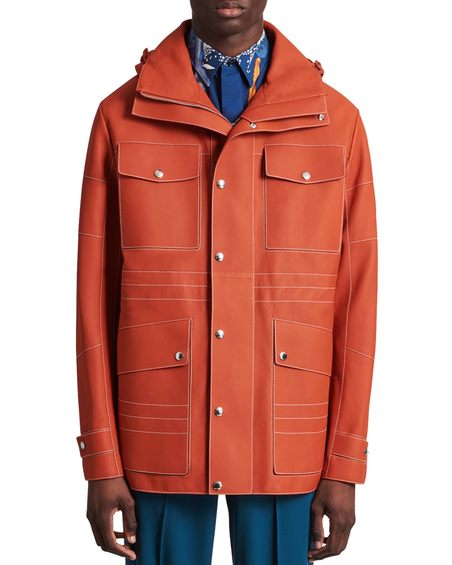 Berluti Men's Leather Field Jacket | Neiman Marcus