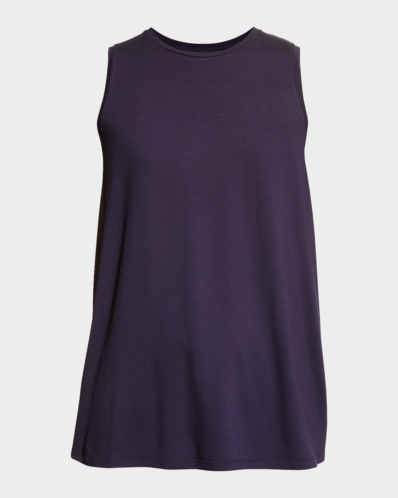 Eileen Fisher Crewneck Long Jersey Shell | Neiman Marcus