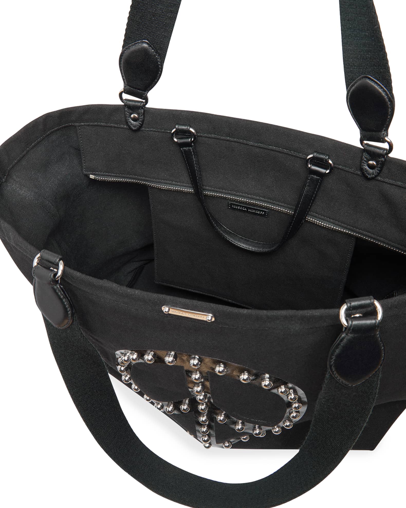 Rebecca Minkoff Sienna Studded Peace Sign Tote Bag | Neiman Marcus