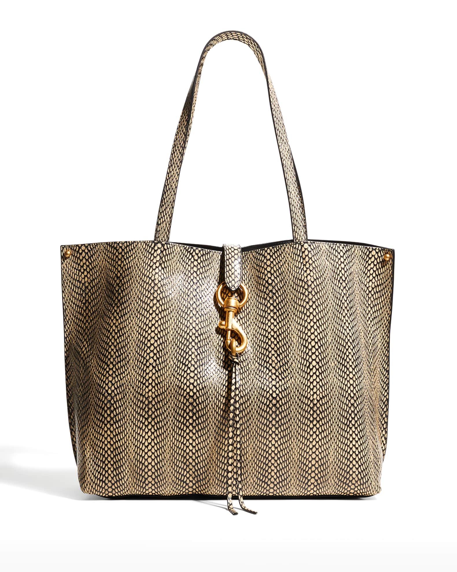 Rebecca Minkoff Megan Snake-Print Shopper Tote Bag | Neiman Marcus