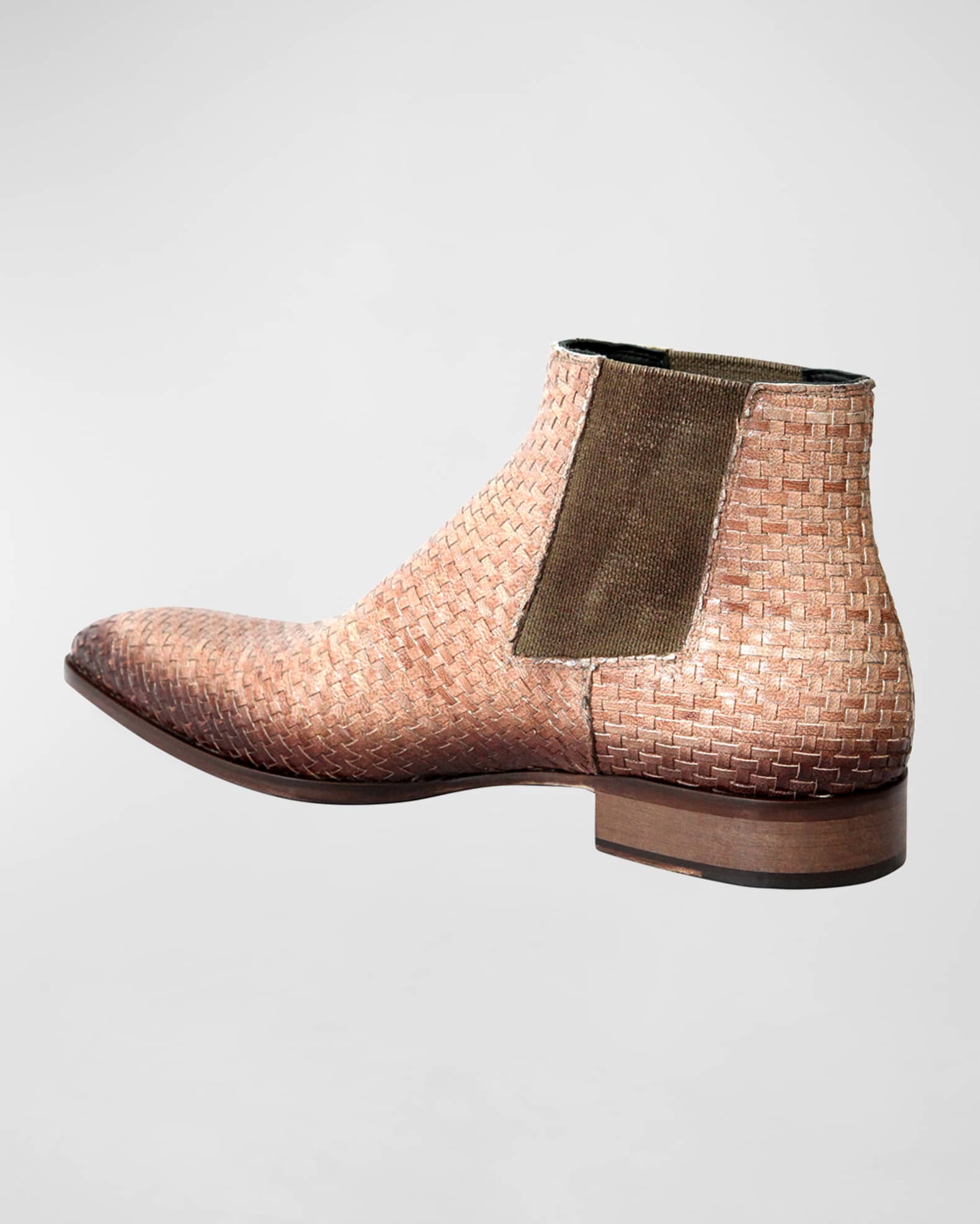Jo Ghost Men's Burnished Woven Chelsea Boots | Neiman Marcus