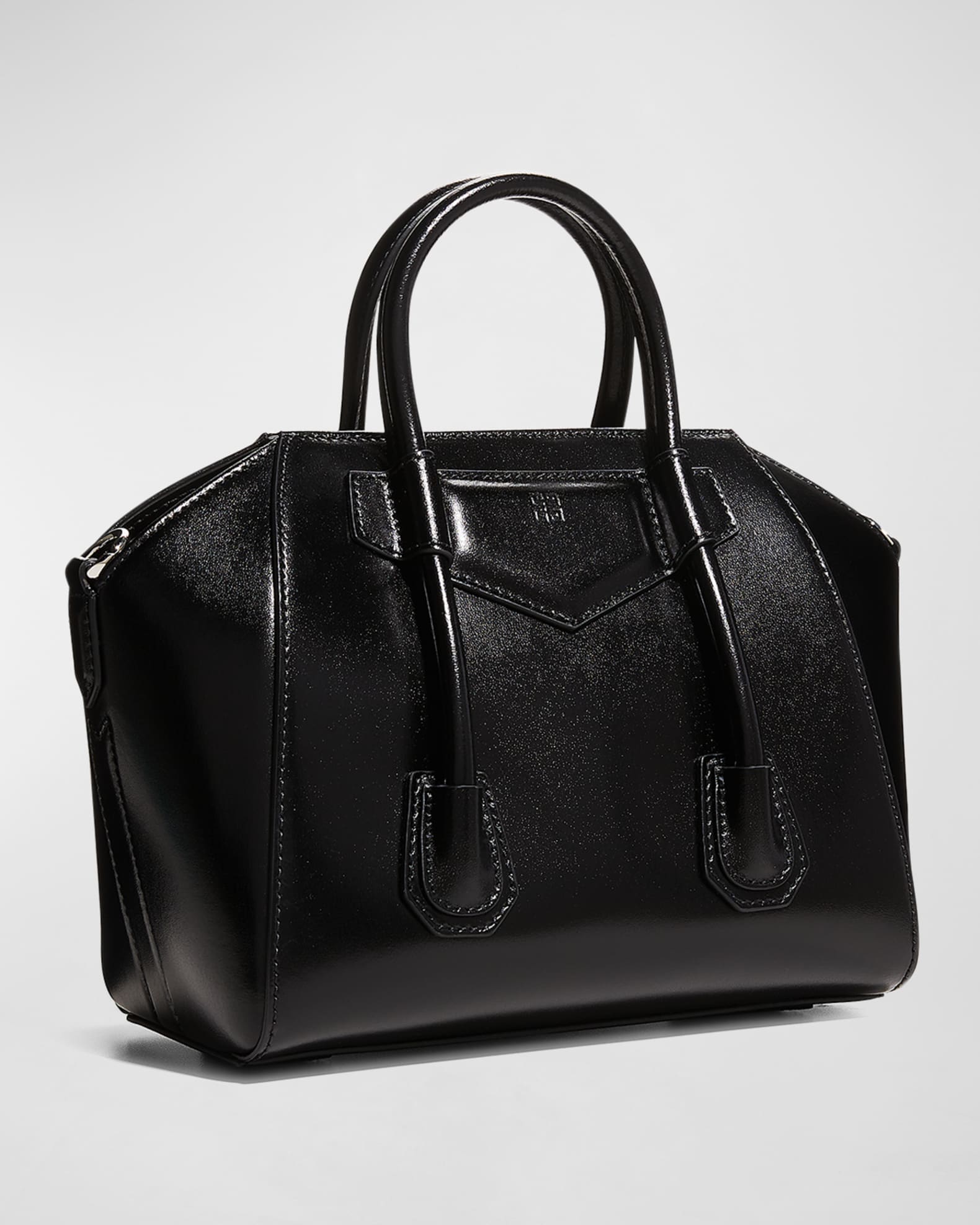 Givenchy Antigona Lock Mini Top Handle Bag in Box Leather | Neiman Marcus