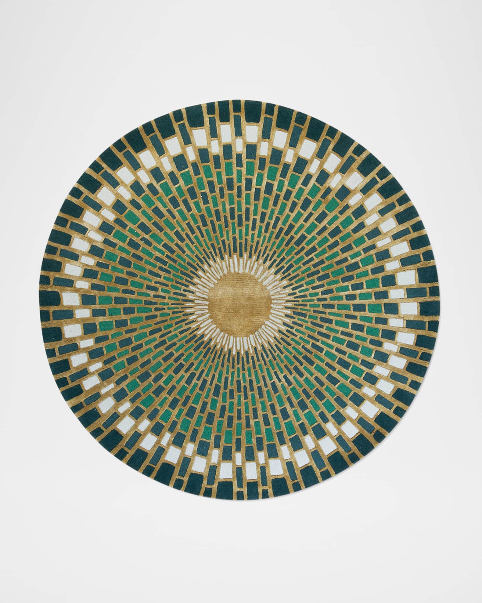 MacKenzie-Childs Emerald Sunburst Rug, 6' Round | Neiman Marcus