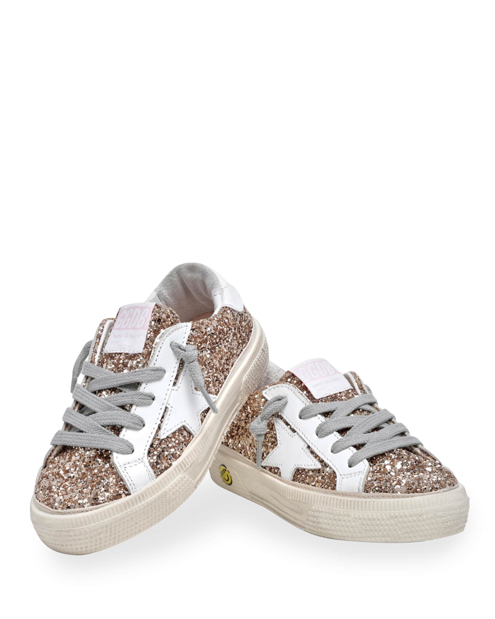 Golden Goose Girl's May Glitter Leather Low-Top Sneakers, Baby/Toddlers ...