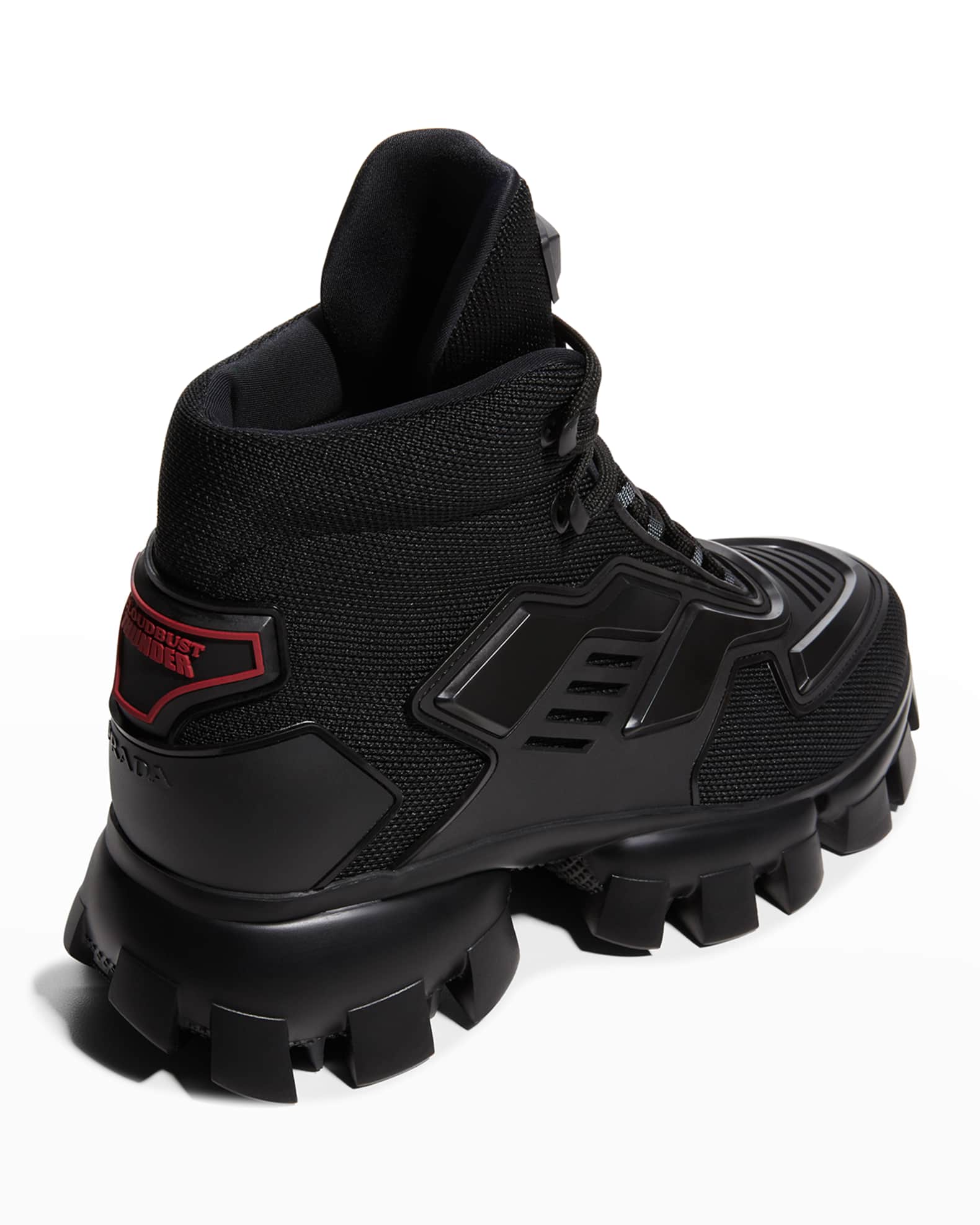 Prada Men's Cloudbust Thunder Lug-Sole High-Top Sneakers | Neiman Marcus