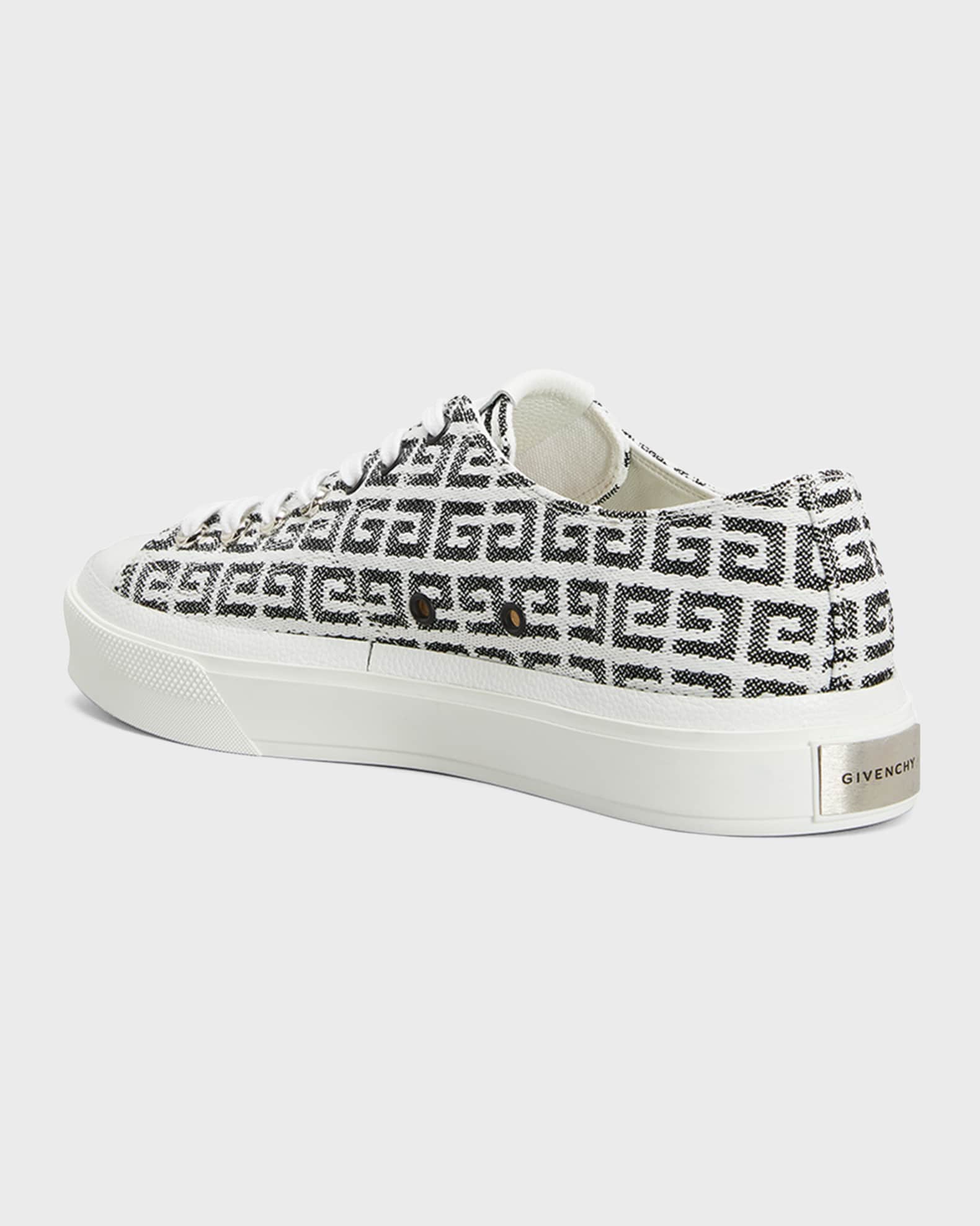Givenchy Men's City Allover Logo Canvas Low-Top Sneakers | Neiman Marcus