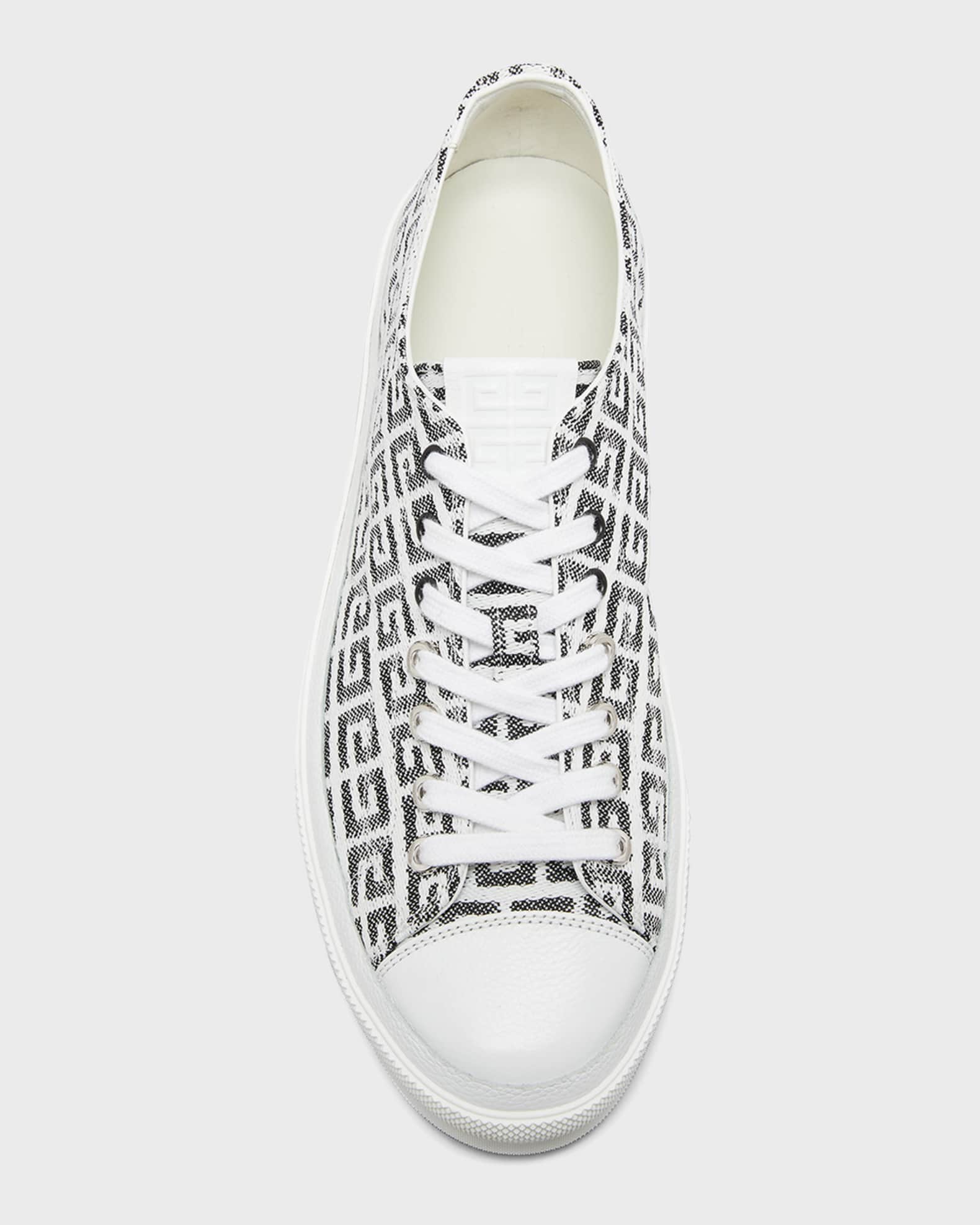 Givenchy Men's City Allover Logo Canvas Low-Top Sneakers | Neiman Marcus