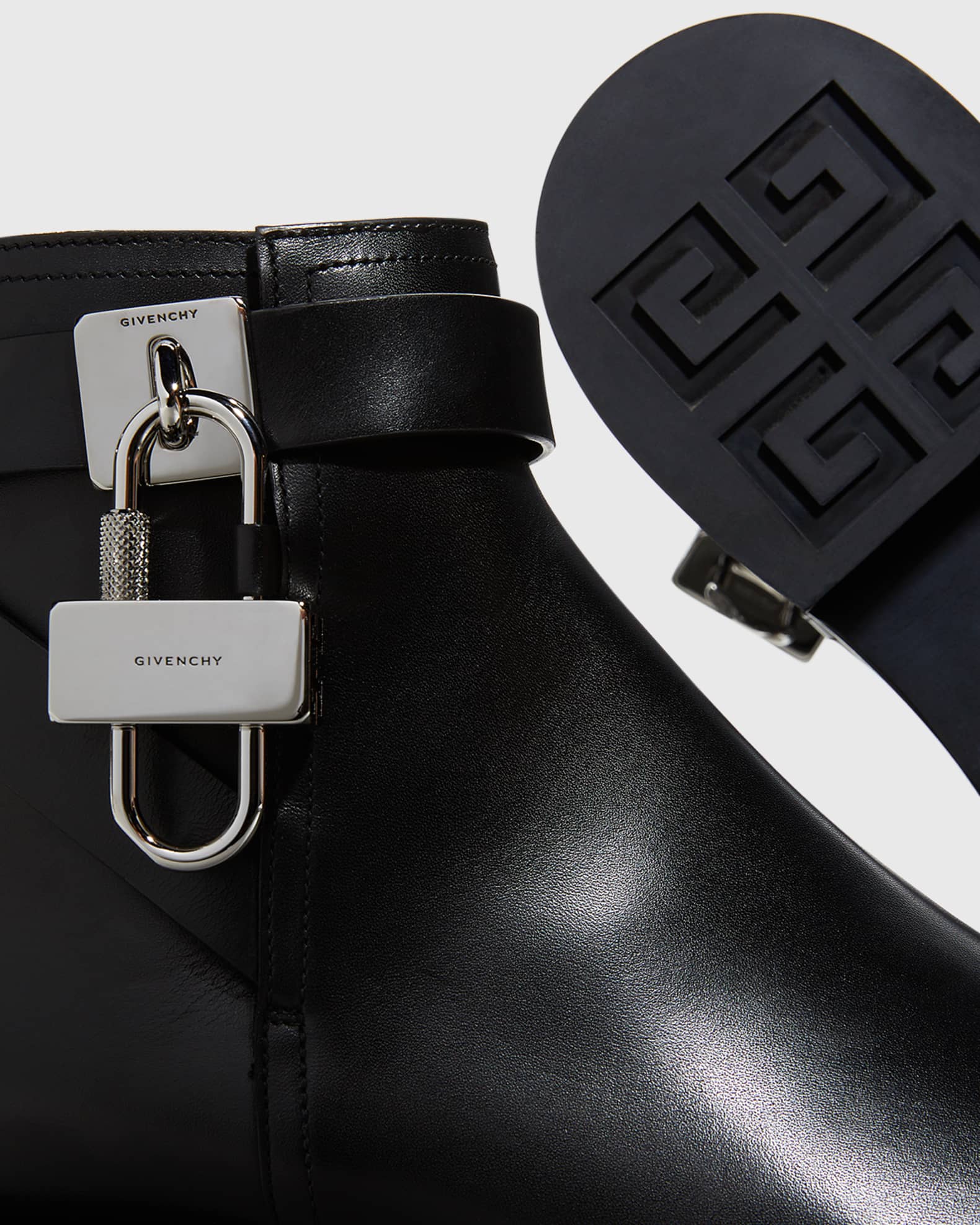 Givenchy Men's Padlock Leather Ankle Boots | Neiman Marcus