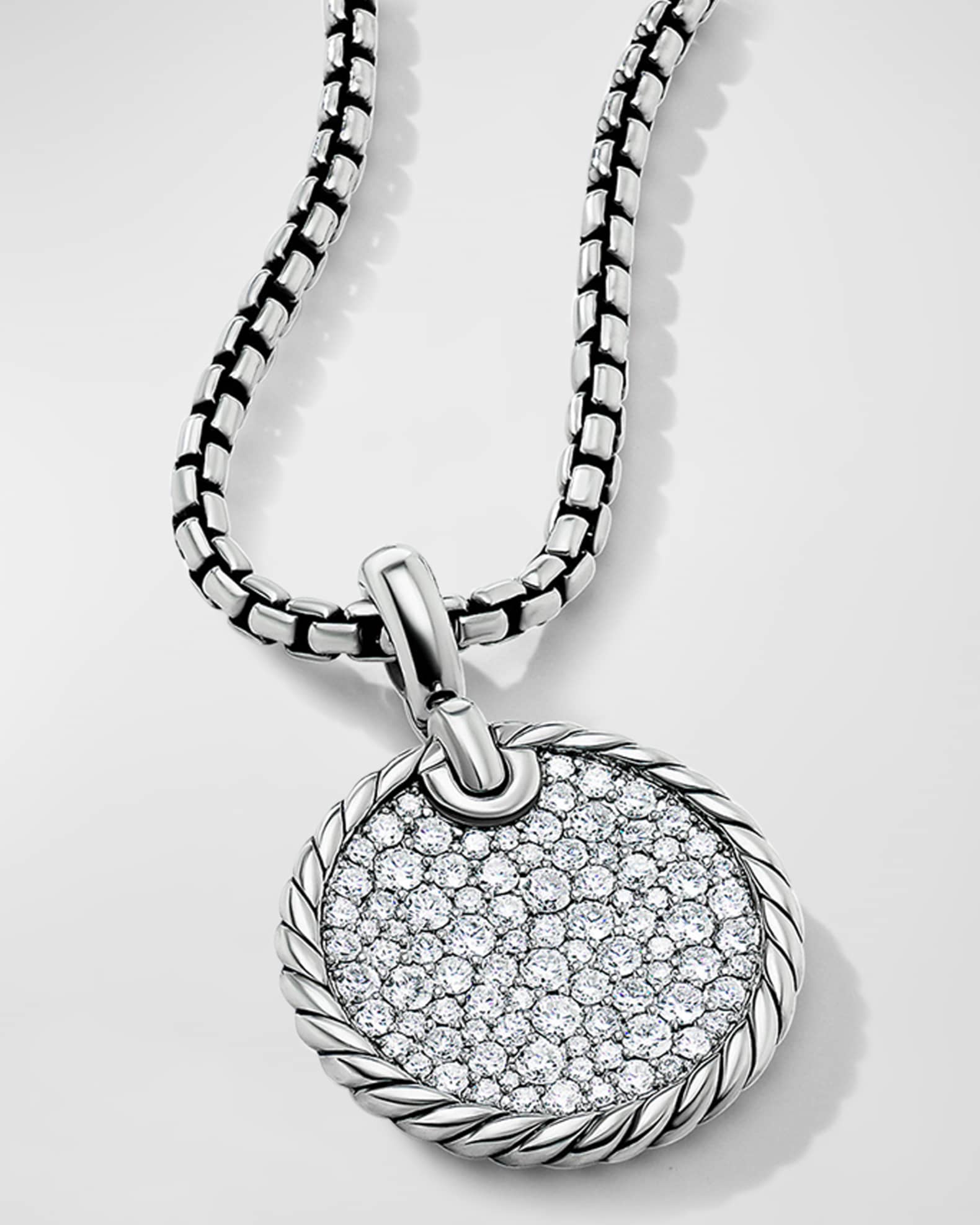 David Yurman DY Elements Pendant with Diamonds in Silver, 21mm | Neiman ...