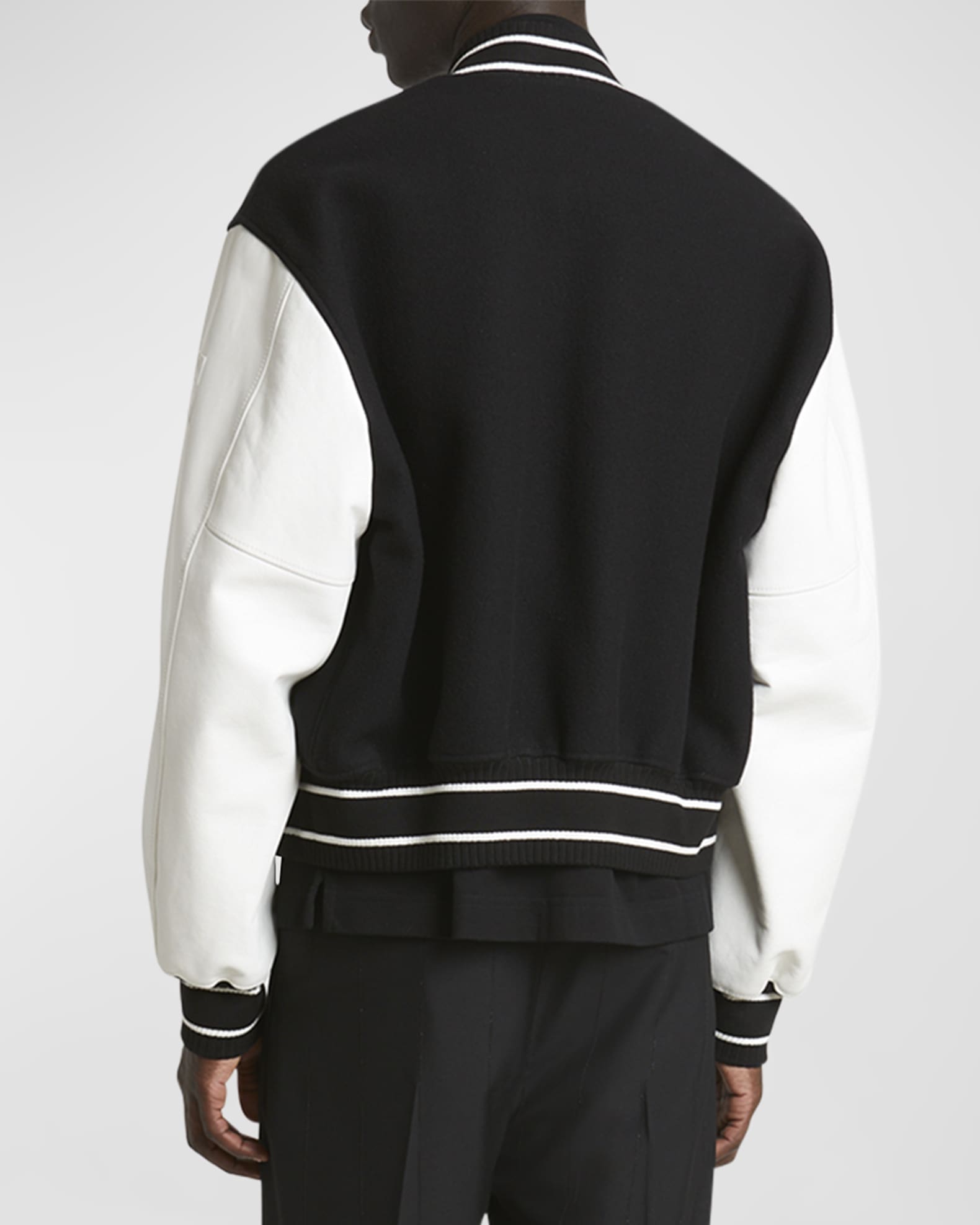Givenchy Men's Wool-Leather Logo Varsity Jacket | Neiman Marcus