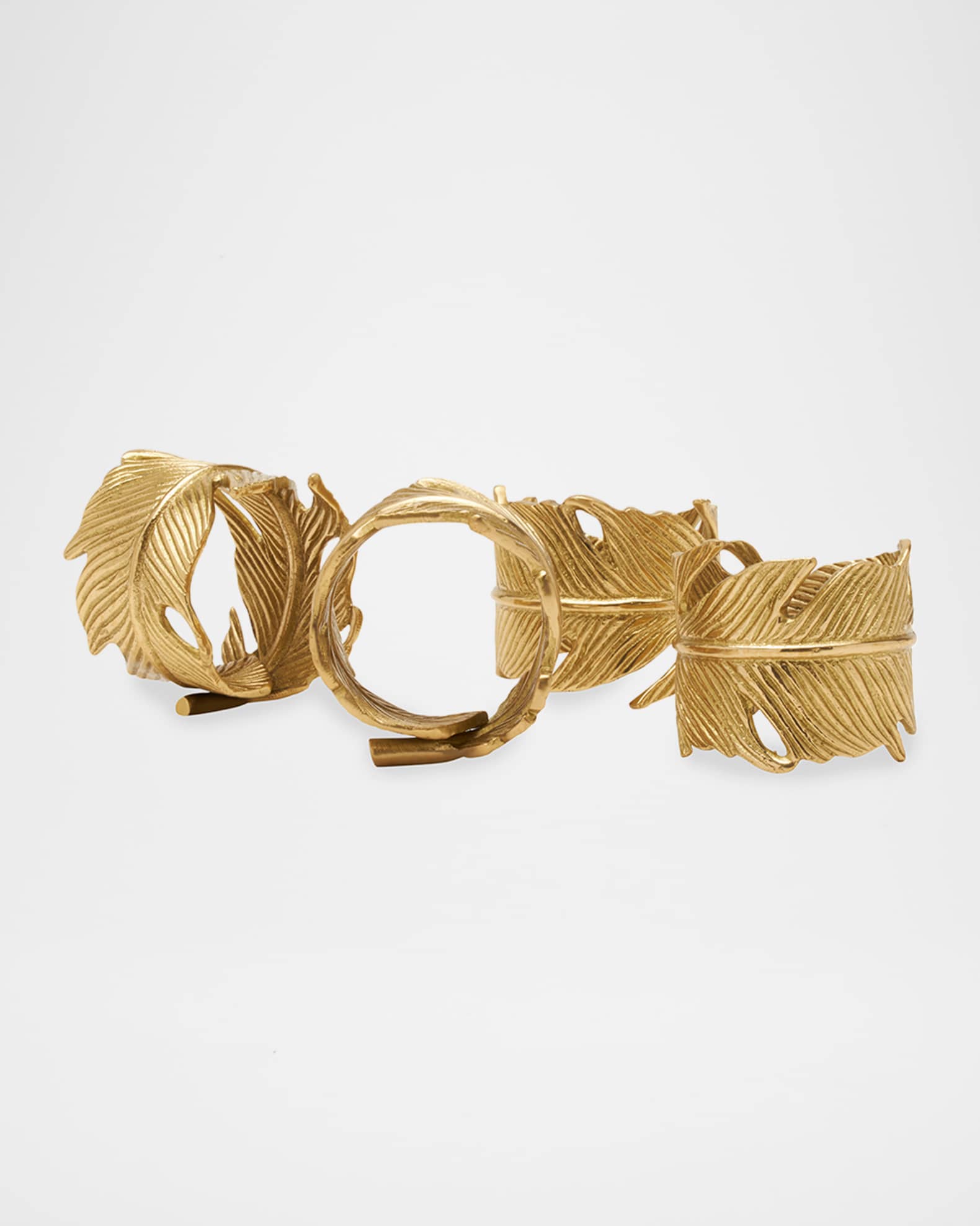 Blue Pheasant Neela Gold Napkin Rings, Set of 4 | Neiman Marcus