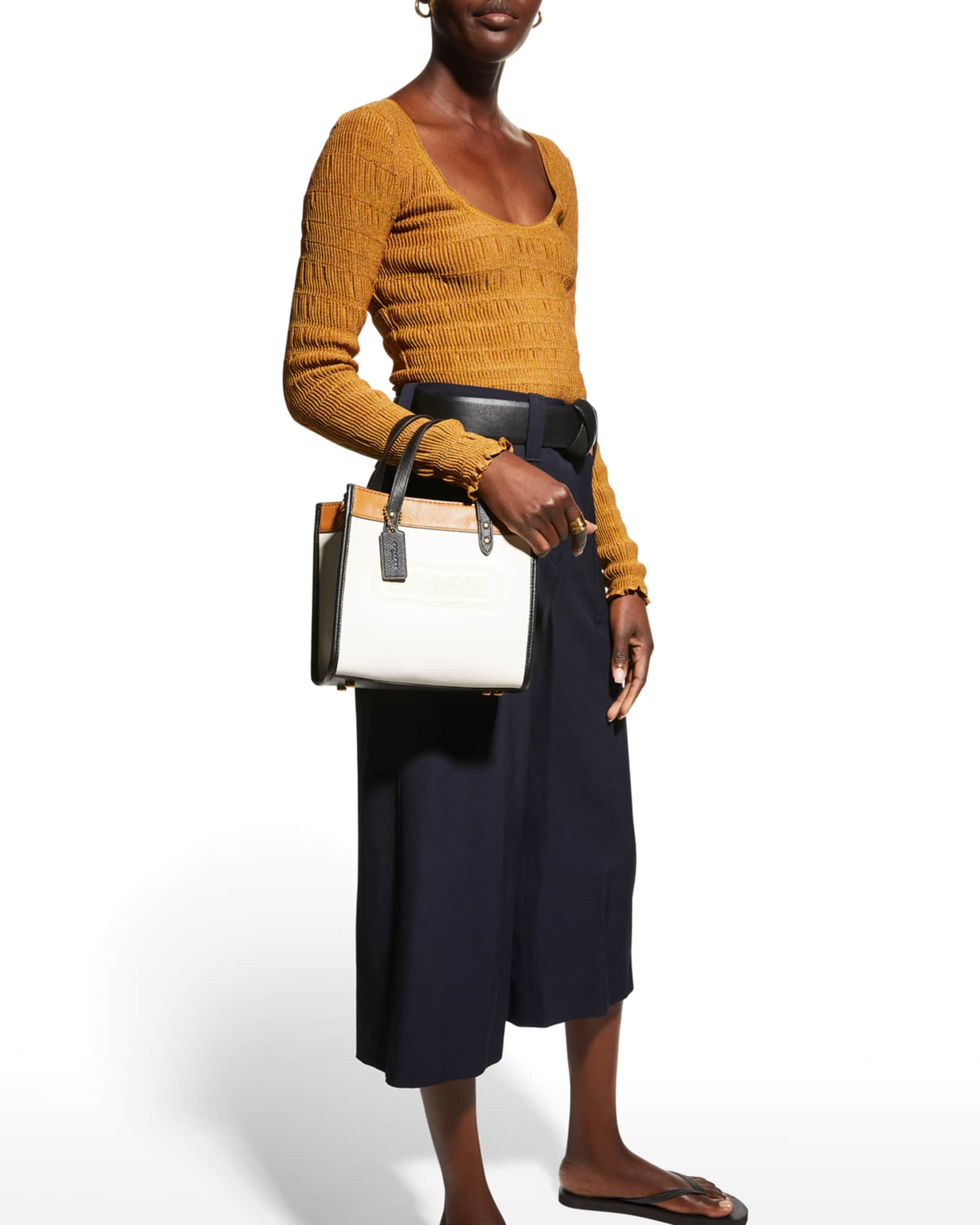 Coach Field 22 Colorblock Leather Logo Badge Tote Bag | Neiman Marcus