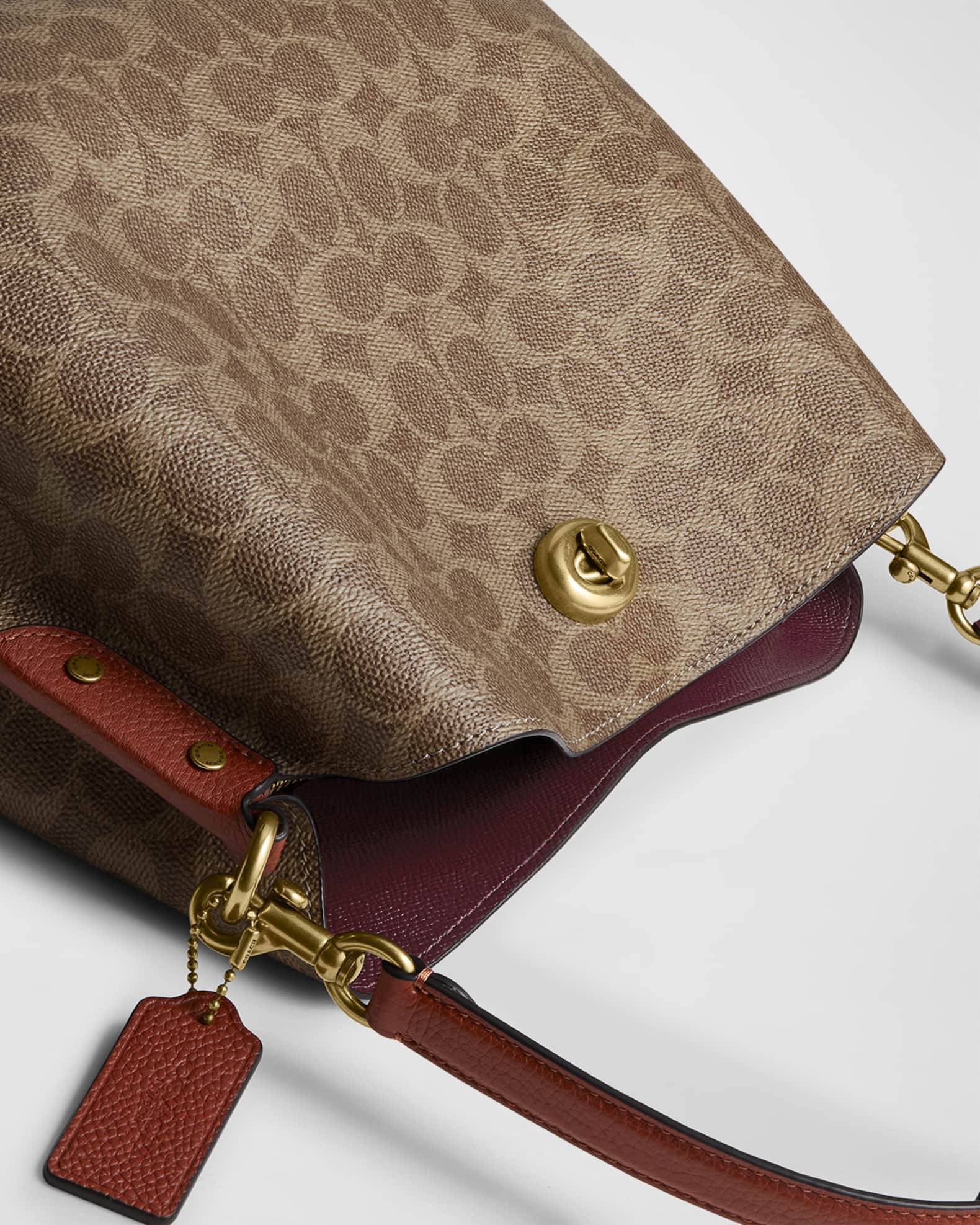 Coach Coated Canvas Signature Willow Shoulder Bag | Neiman Marcus