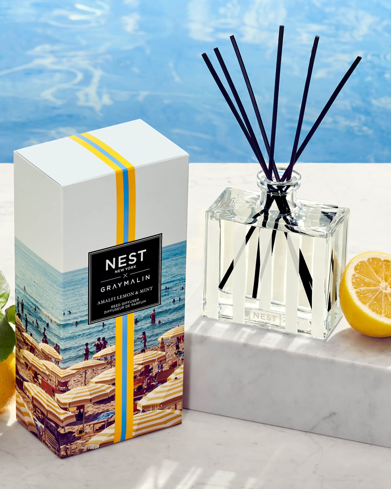NEST New York x Gray Malin 5.9 oz. Amalfi Lemon & Mint Reed Diffuser ...