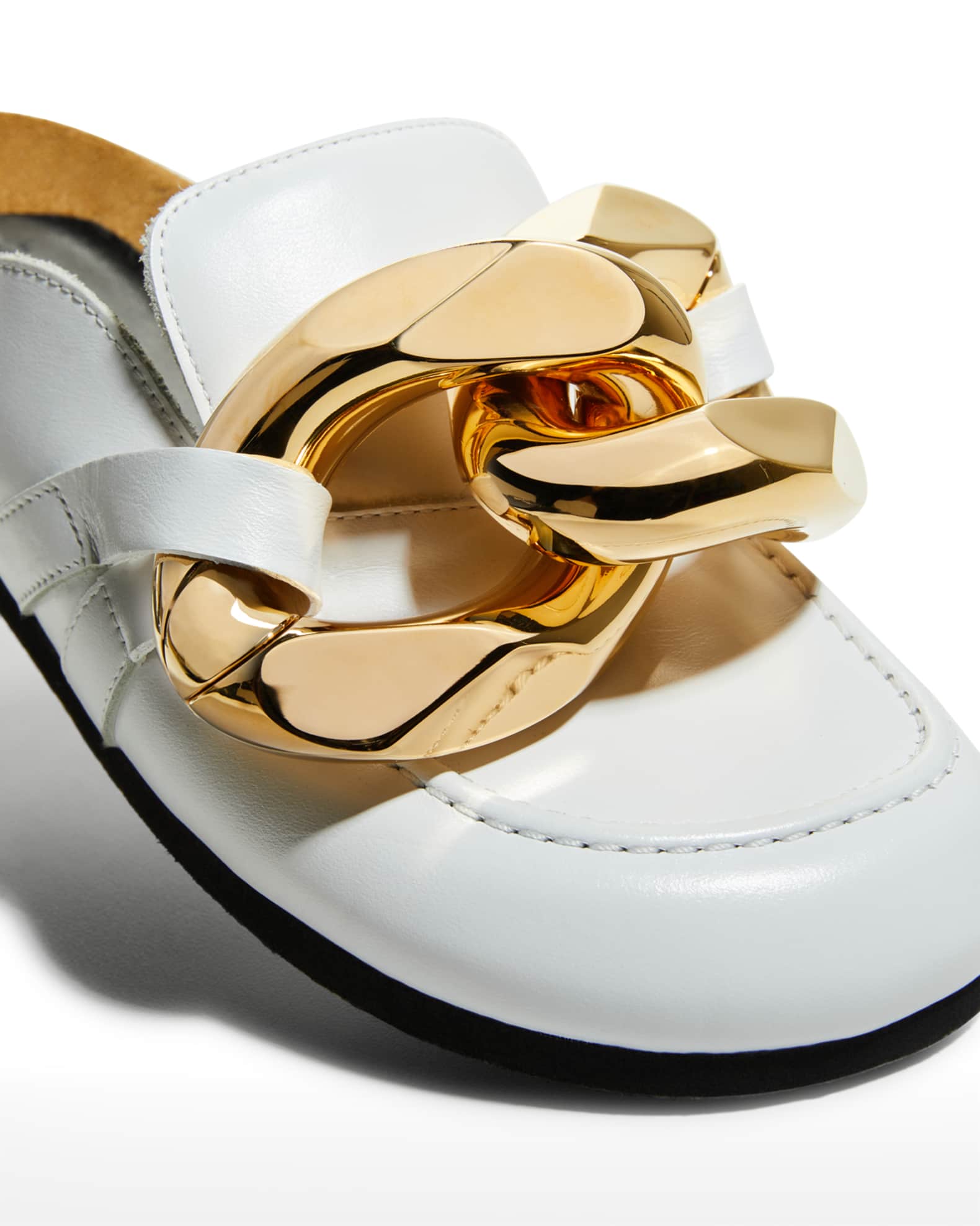 JW Anderson Leather Chain Loafer Mules | Neiman Marcus