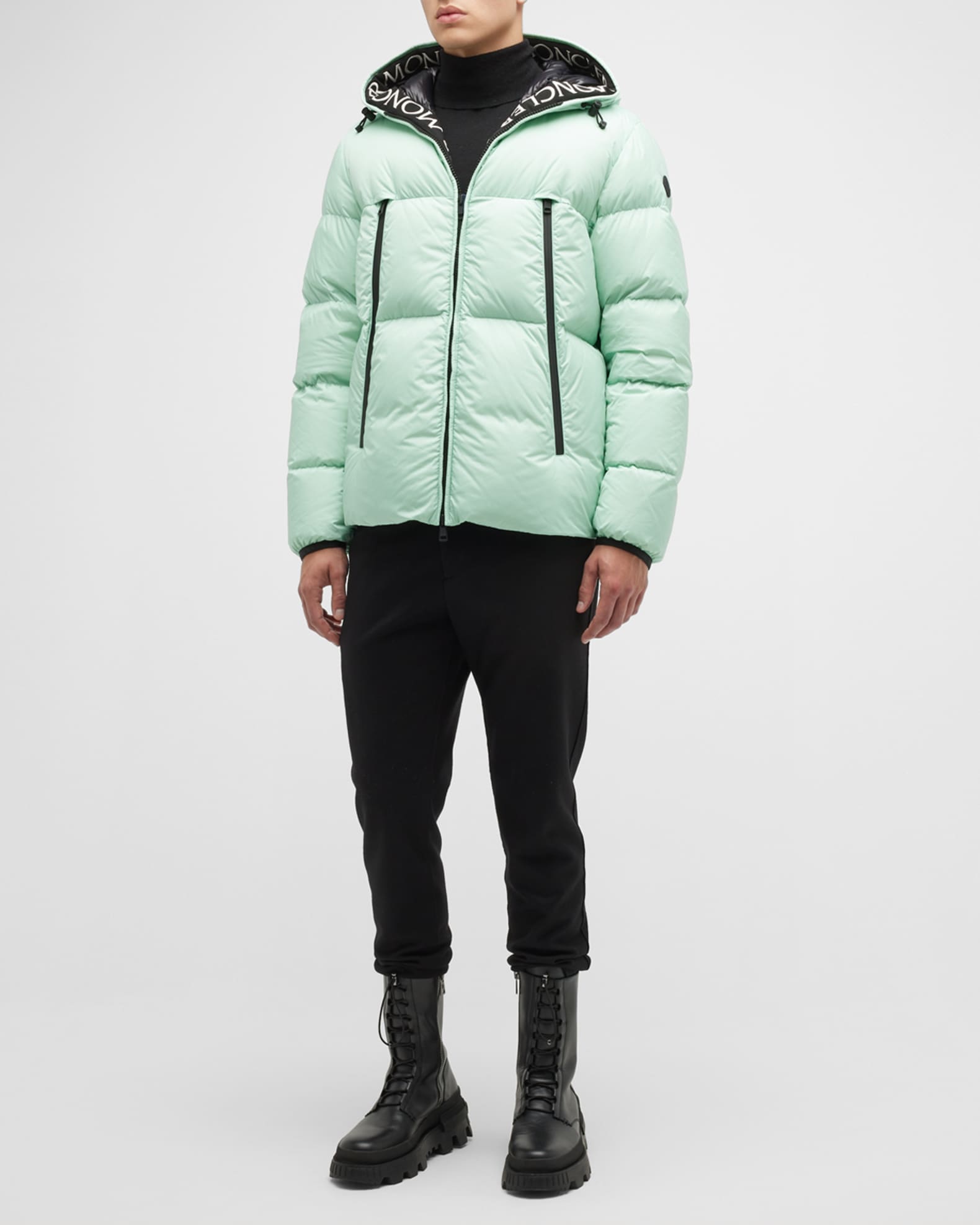 Moncler Men's Montcla Logo-Hood Puffer Jacket | Neiman Marcus