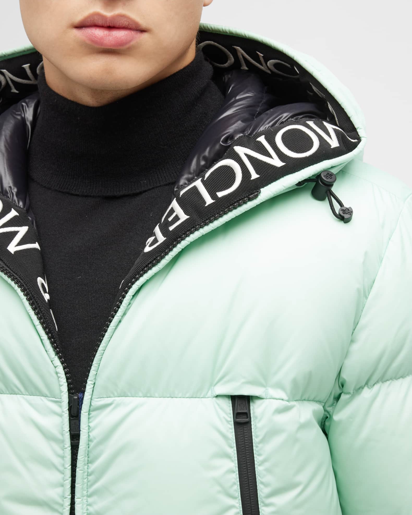 Moncler Men's Montcla Logo-Hood Puffer Jacket | Neiman Marcus