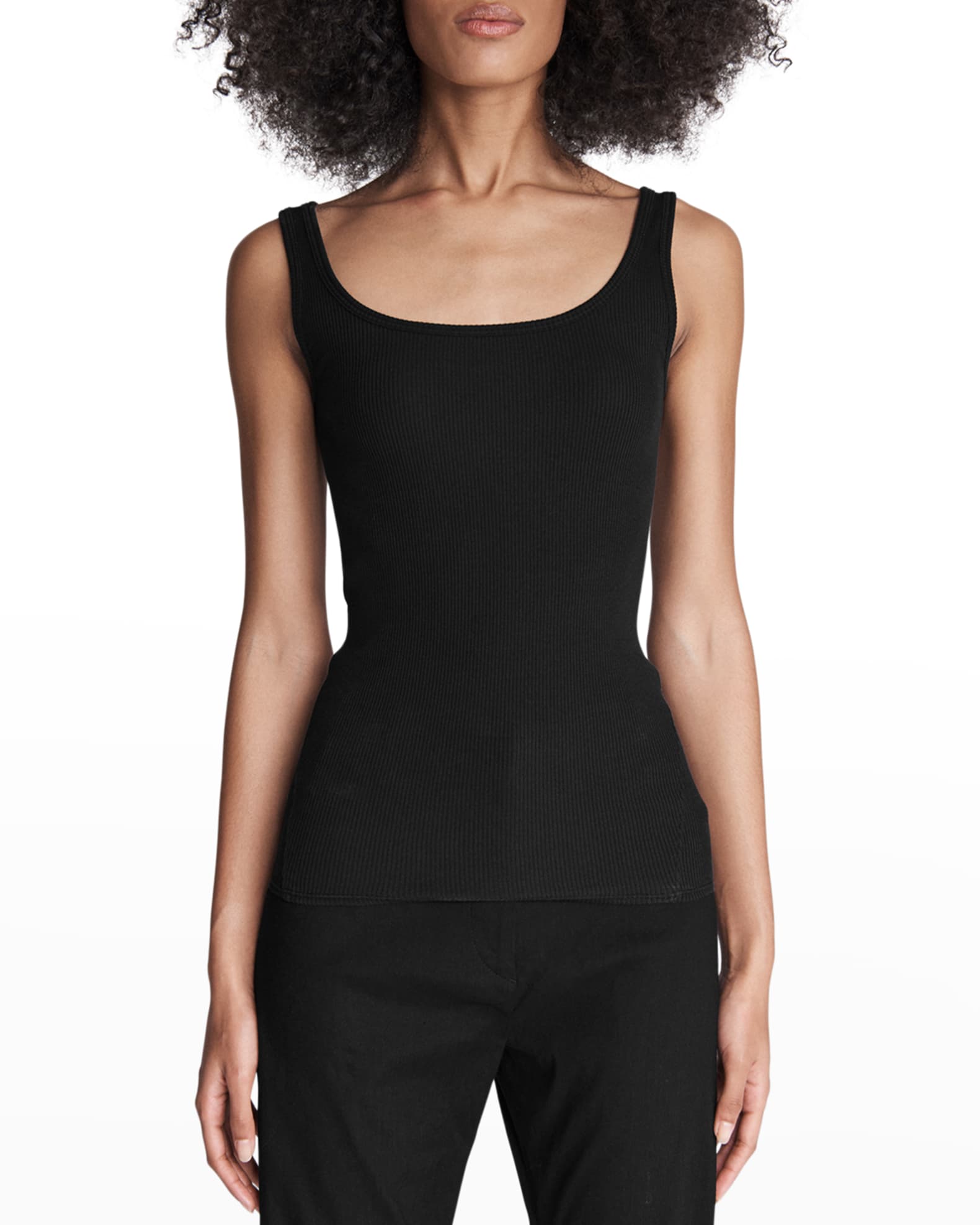 Rag & Bone The Essential Rib Scoop-Neck Tank | Neiman Marcus