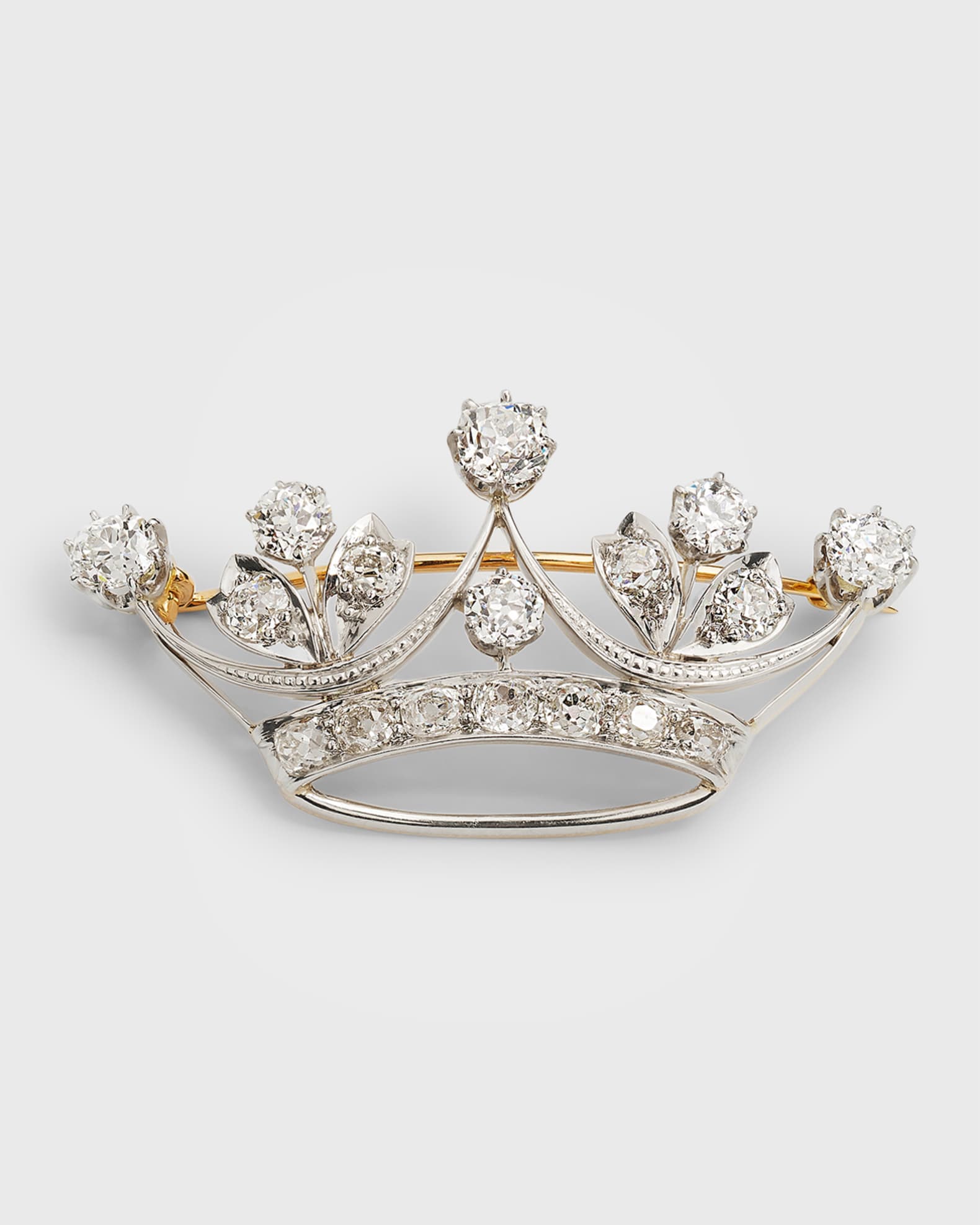 NM Estate Platinum and 18K Yellow Gold Crown Pin with Diamonds | Neiman ...