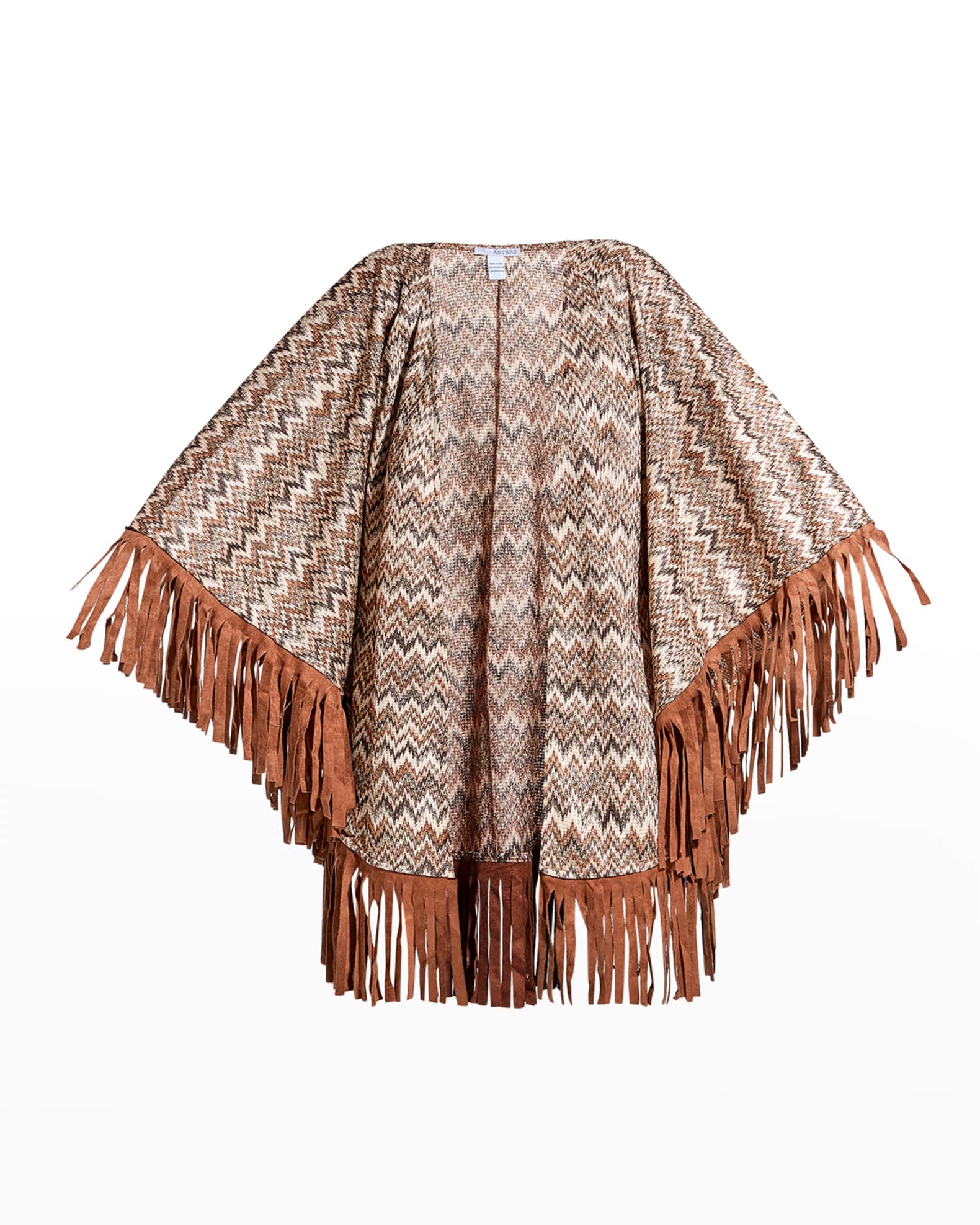ASTARS Chalet Vegan Fringe Poncho | Neiman Marcus
