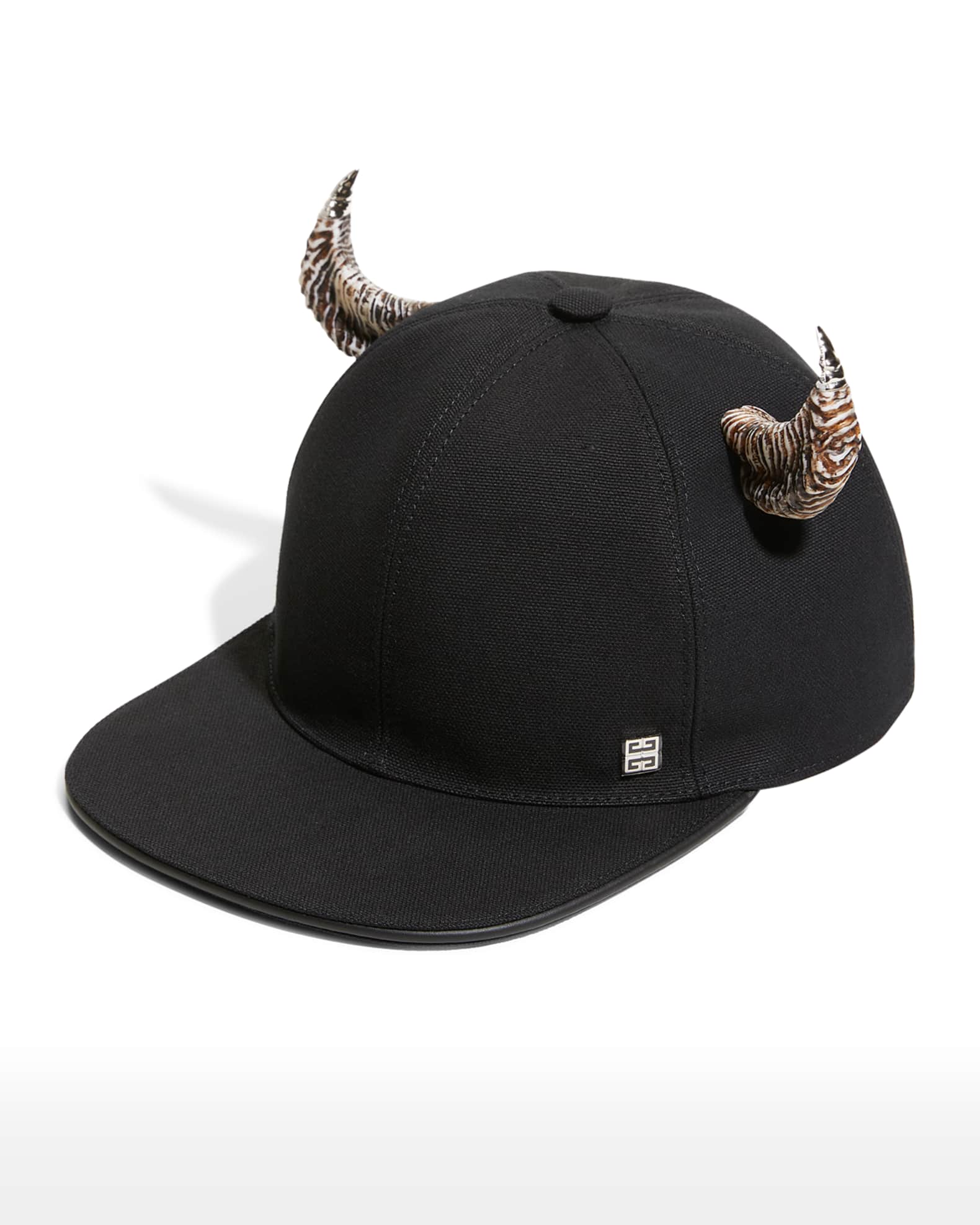 Givenchy Men's Flat Baseball Cap with Horns | Neiman Marcus