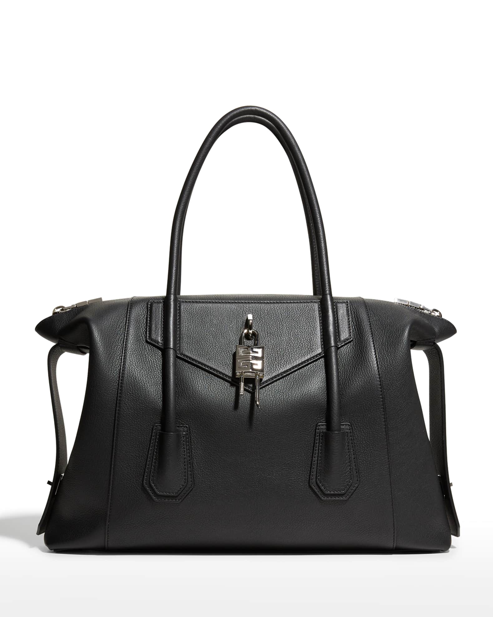 Givenchy Men's Antigona Lock Soft Leather Duffel Bag | Neiman Marcus