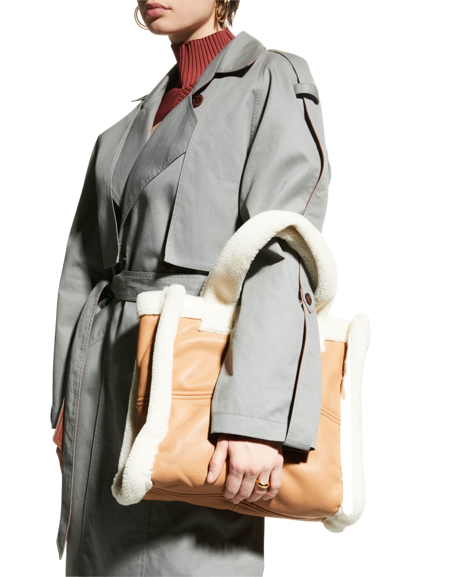 Stand Studio Lolita Faux Shearling Tote Bag | Neiman Marcus