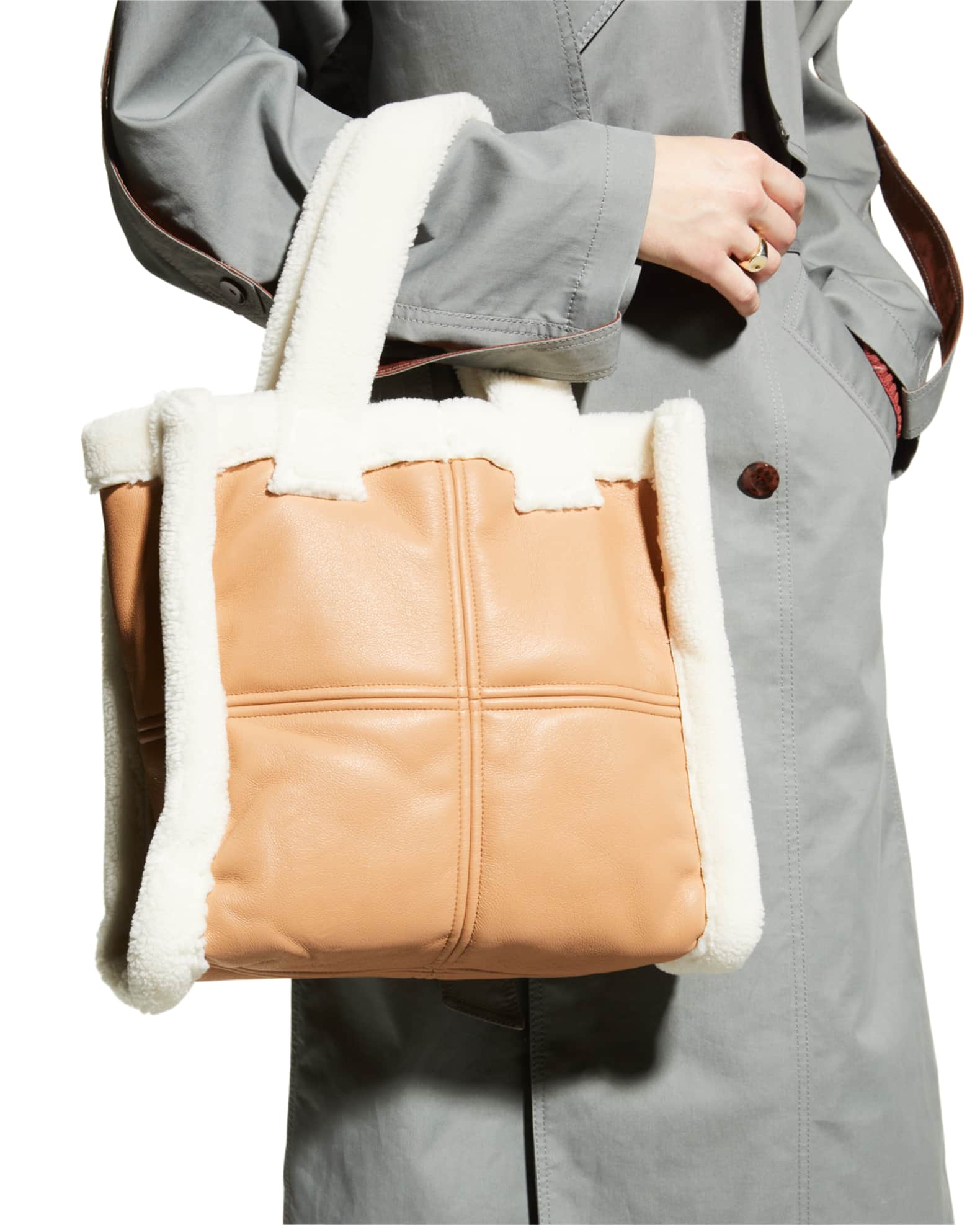 Stand Studio Lolita Faux Shearling Tote Bag | Neiman Marcus