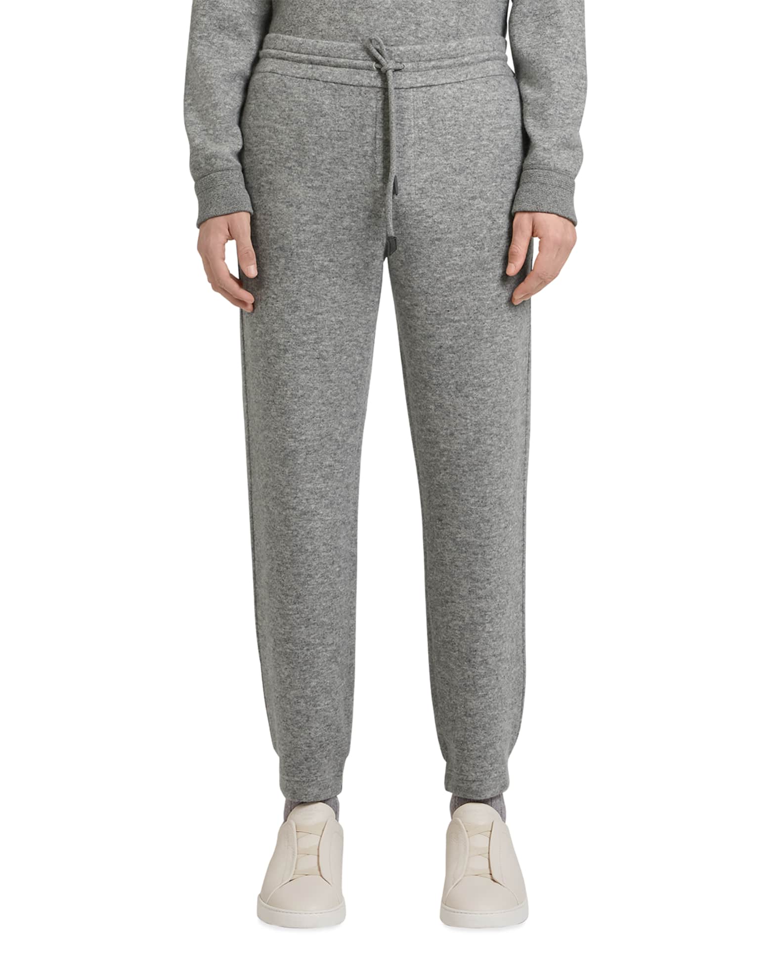 ZEGNA Men's Heathered Wool-Blend Sweatpants | Neiman Marcus