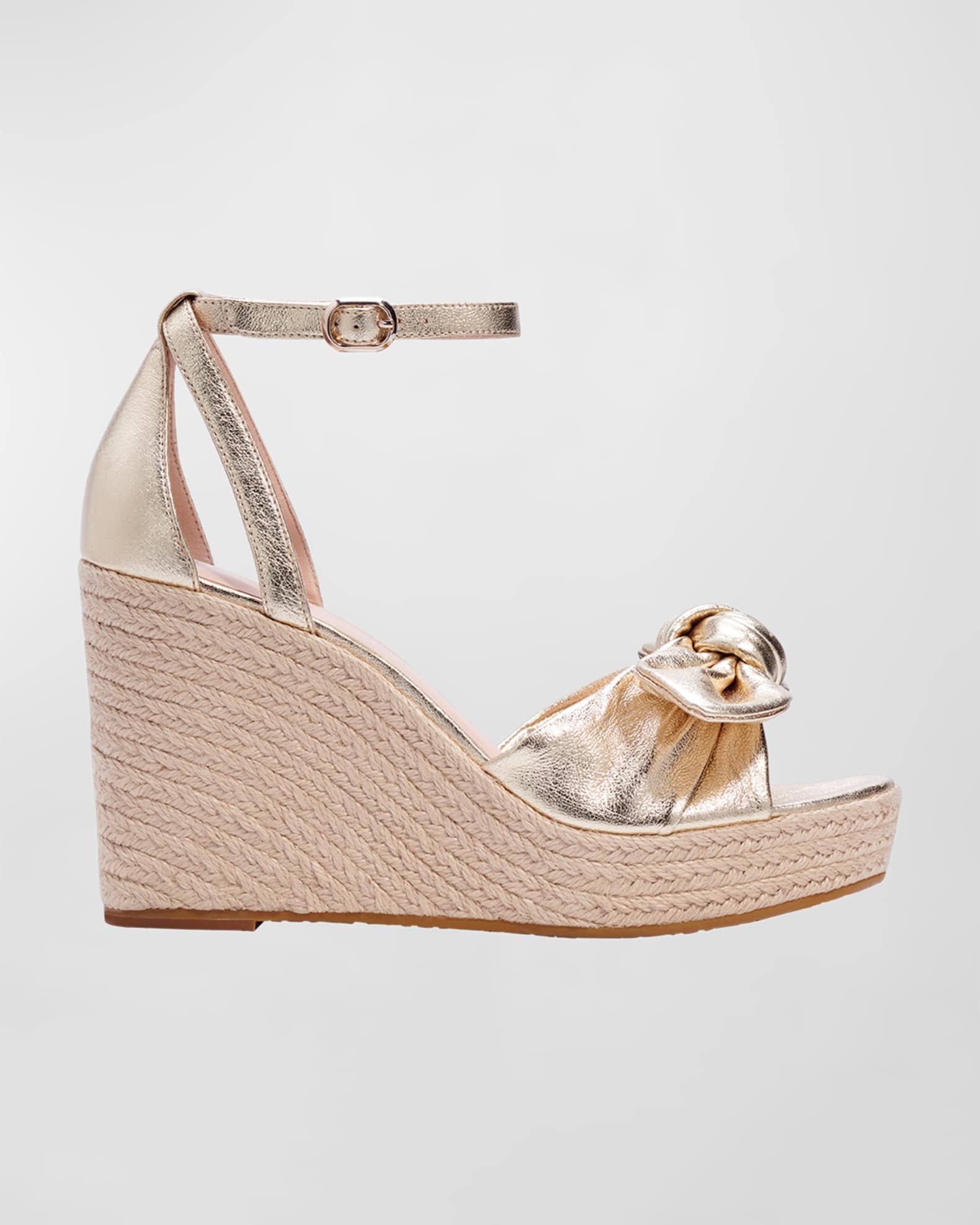 kate spade new york tianna metallic bow wedge espadrille sandals ...