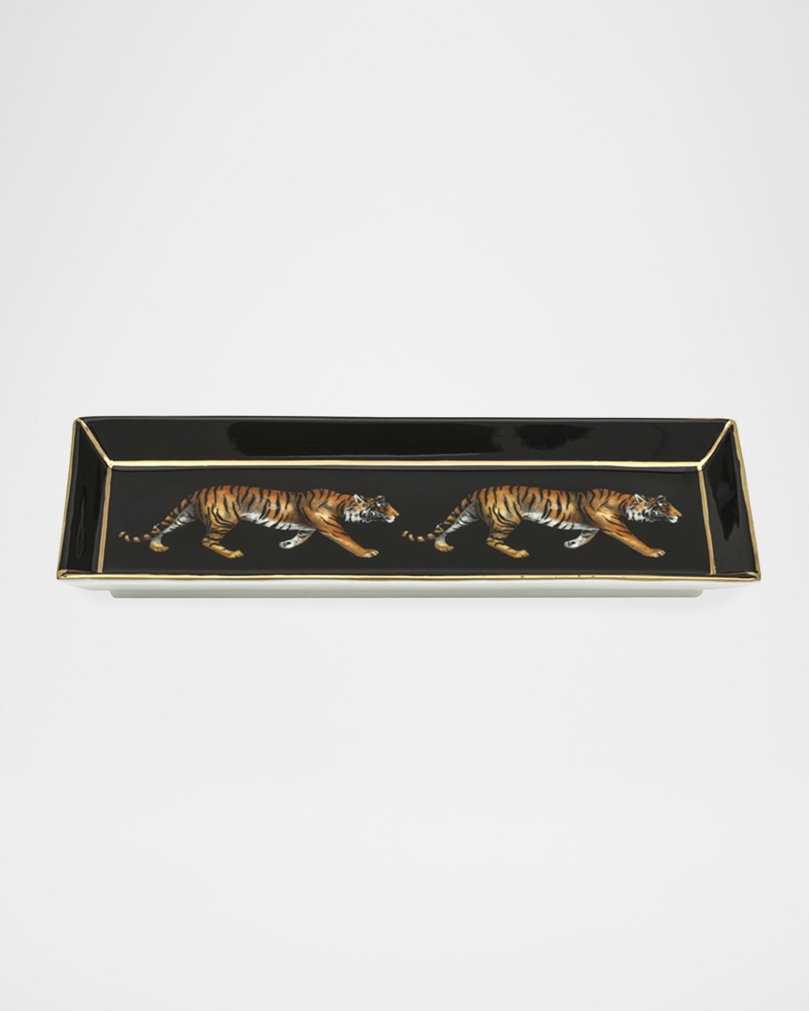 Halcyon Days Twin Tiger Rectangular Tray | Neiman Marcus