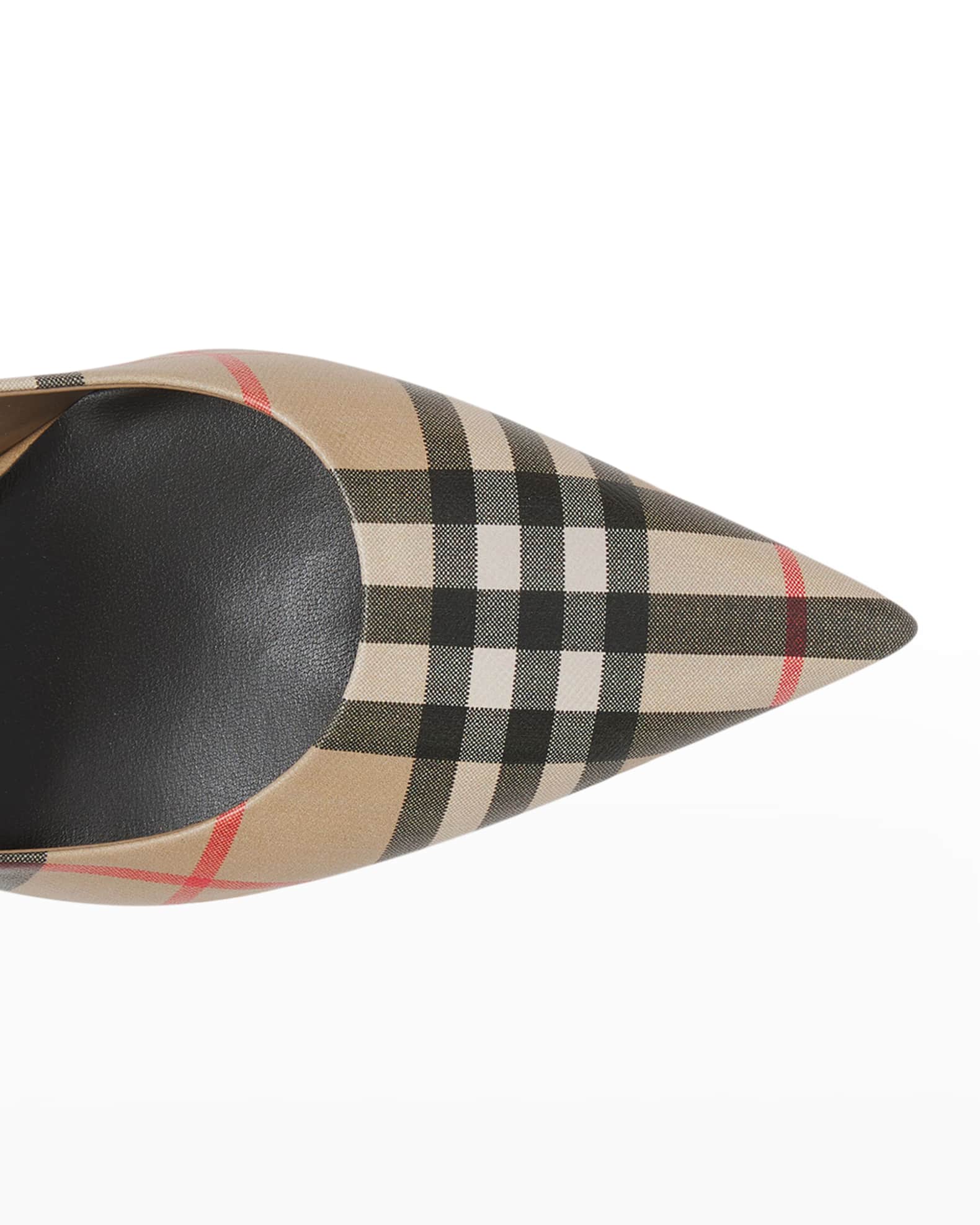Burberry Aubri Check-Print Leather Pumps | Neiman Marcus
