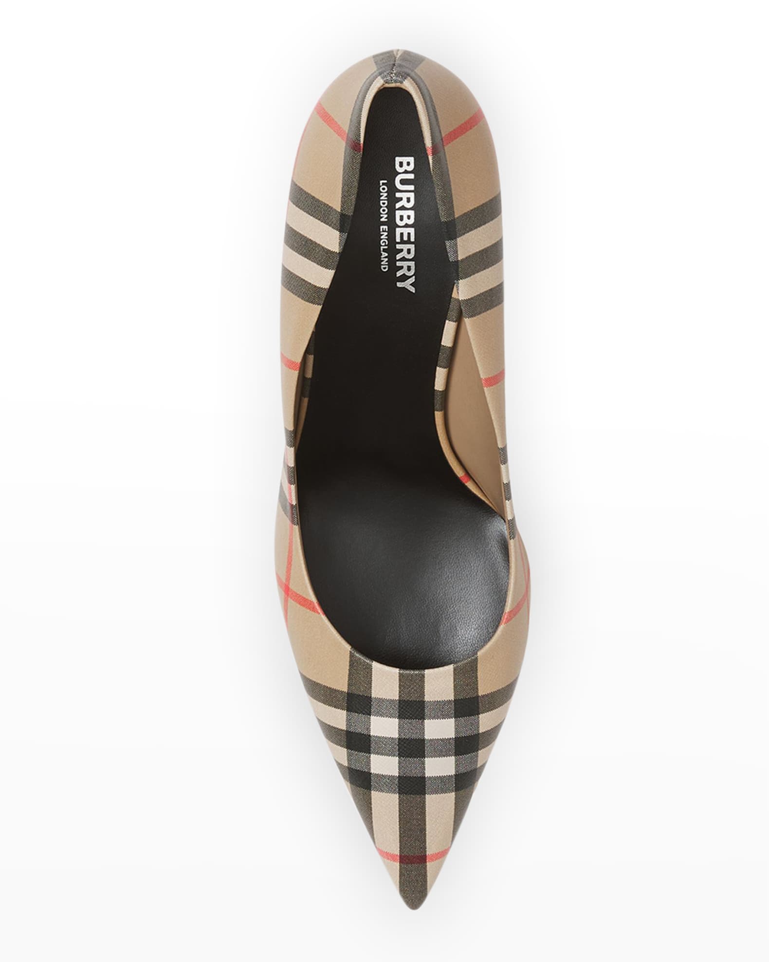 Burberry Aubri Check-Print Leather Pumps | Neiman Marcus