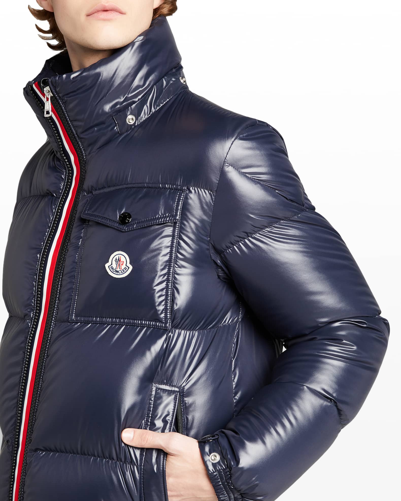 Moncler Men's Montbeliard Shiny Nylon Jacket | Neiman Marcus