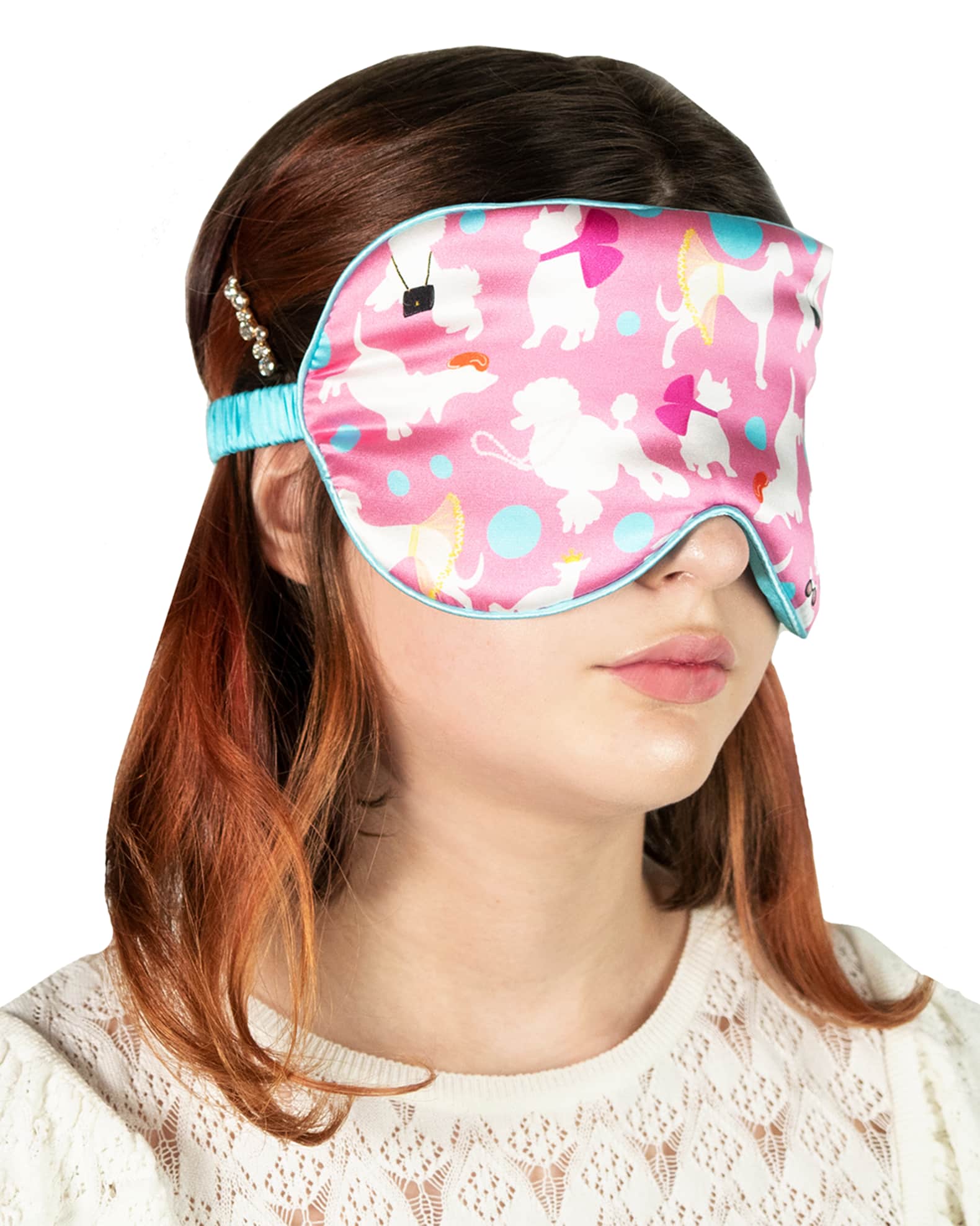 Mila & Such Oversized Dog-Print Eye Mask | Neiman Marcus