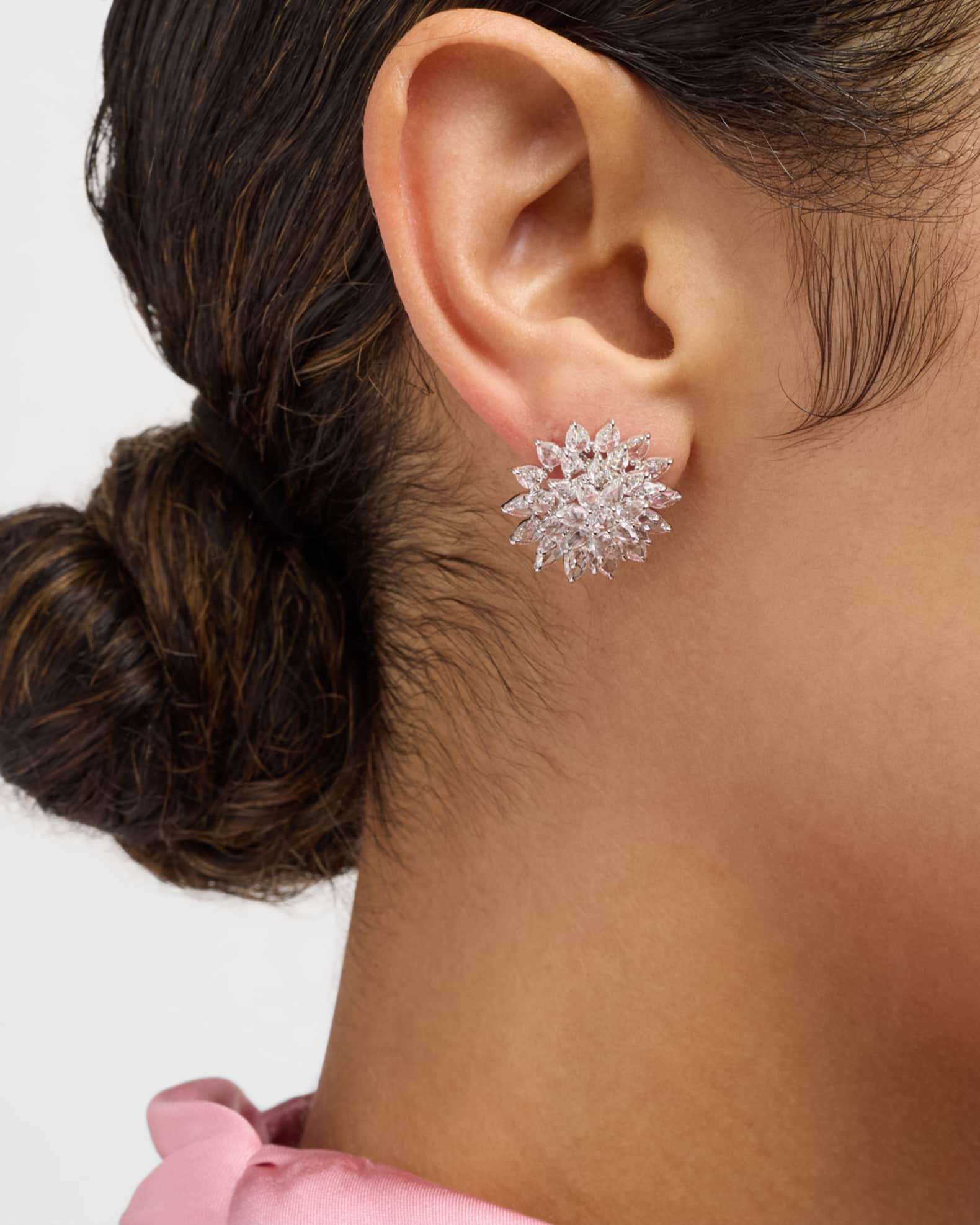 64 Facets Eclat 18K White Gold Spiked Diamond Earrings | Neiman Marcus